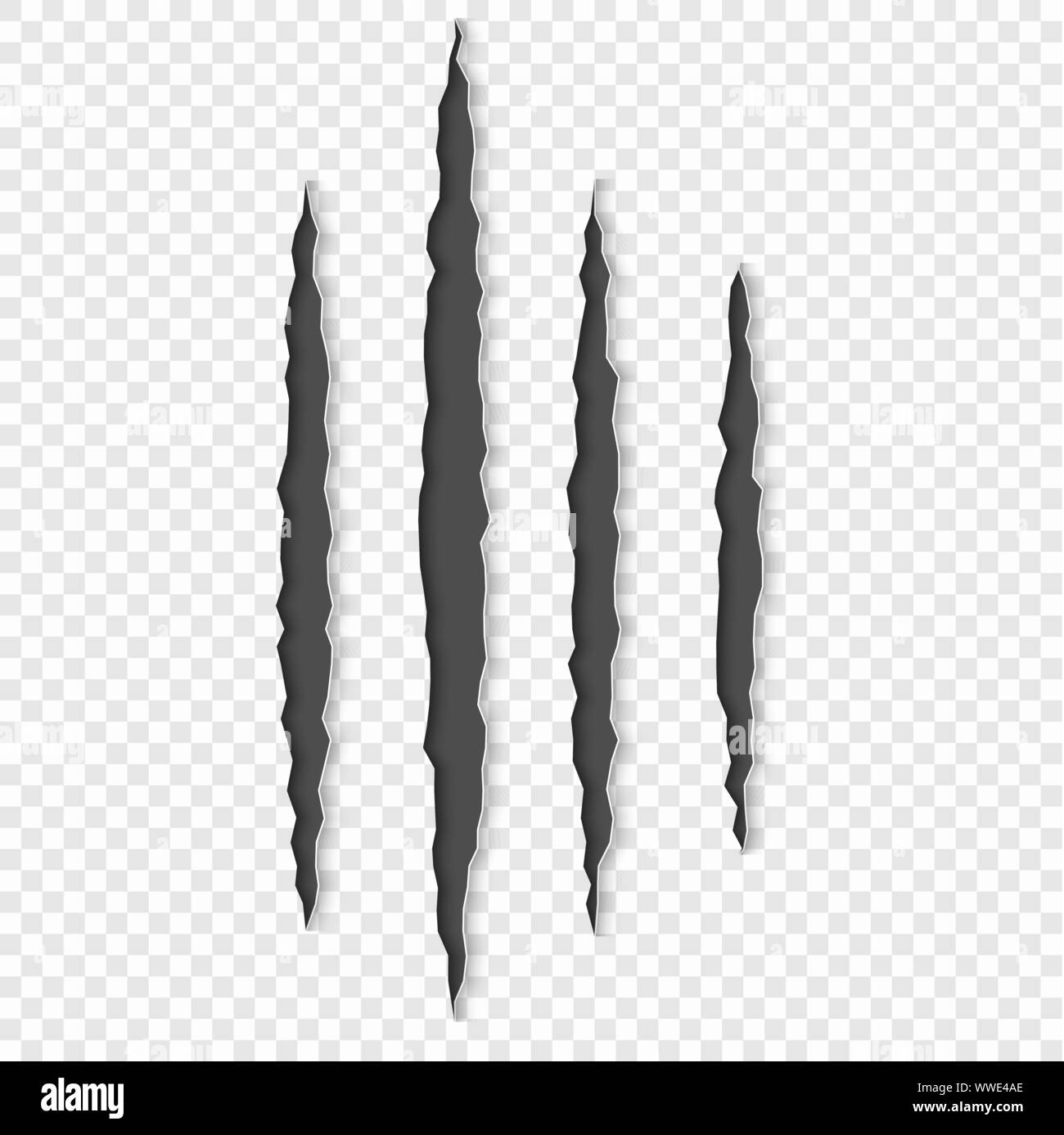 Claws scratches with shadows. vector isolated . Template for your ...