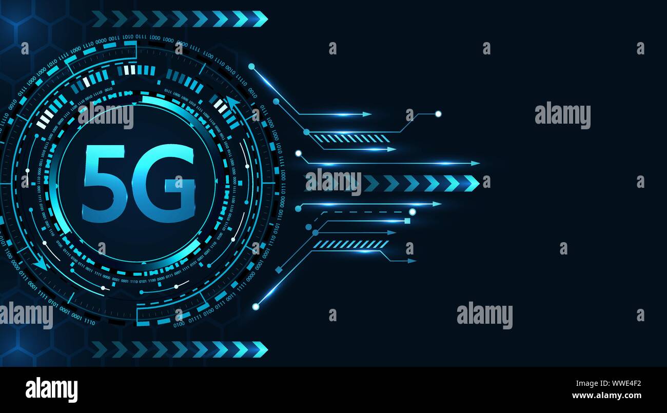 5G New Wireless High Speed Internet Connection and Wi-Fi. Stylized ...