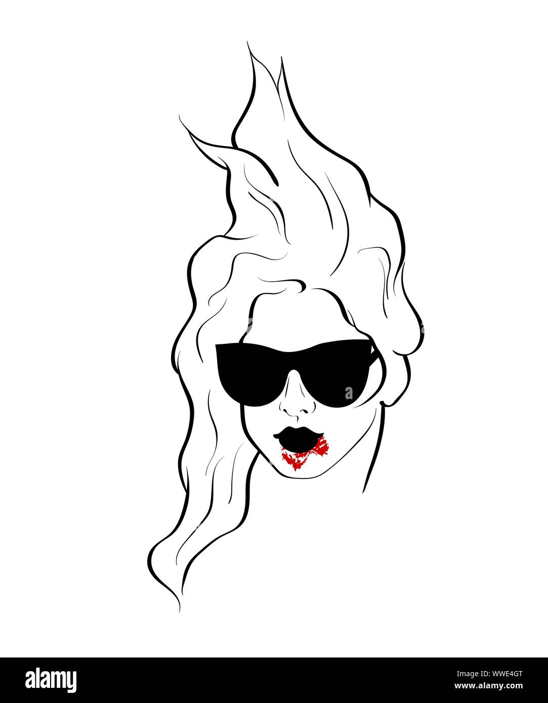 Halloween vampire design sketch woman in style pop art Stock Vector ...