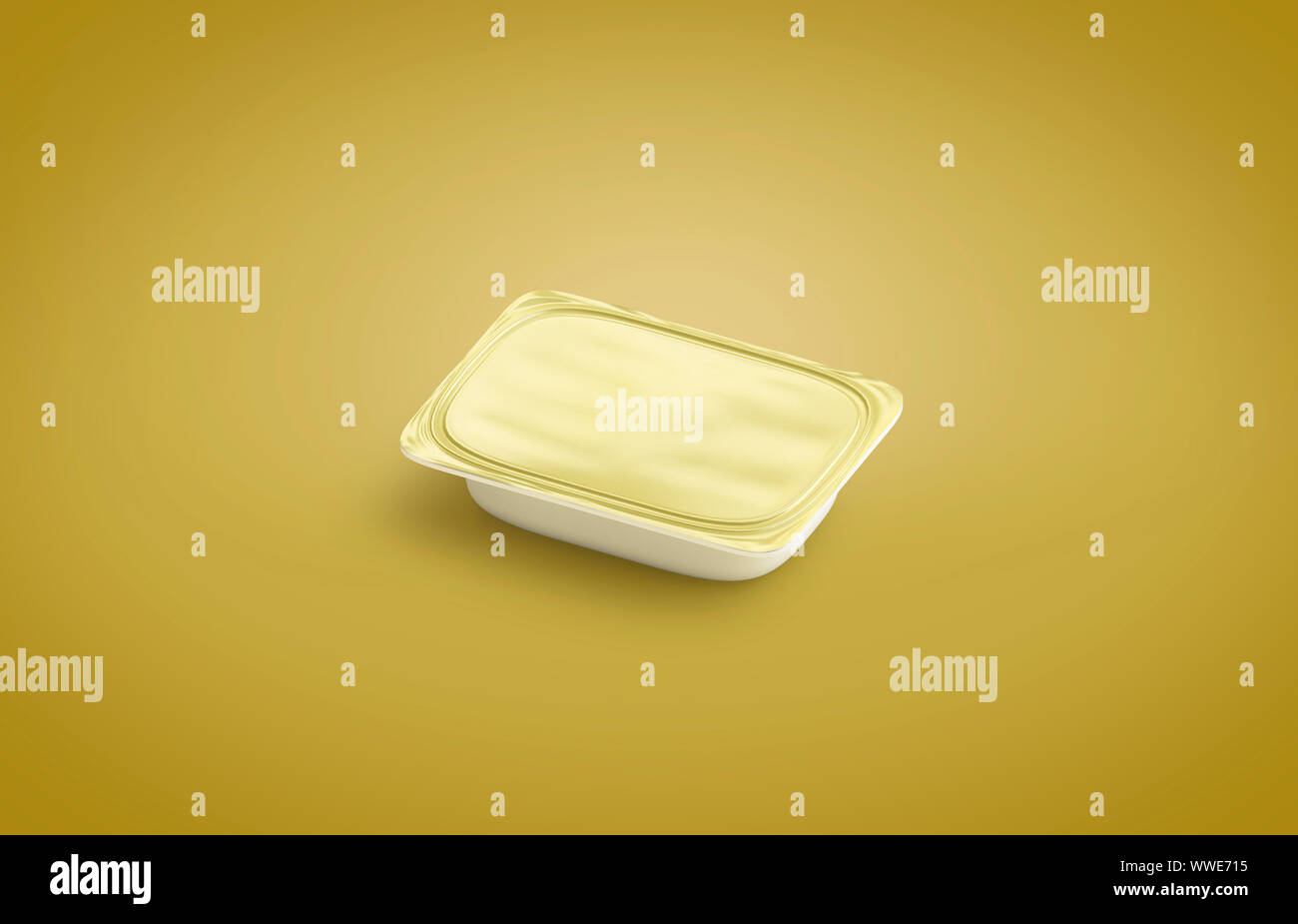 Blank white butter box mock up, isolated on yellow background Stock ...