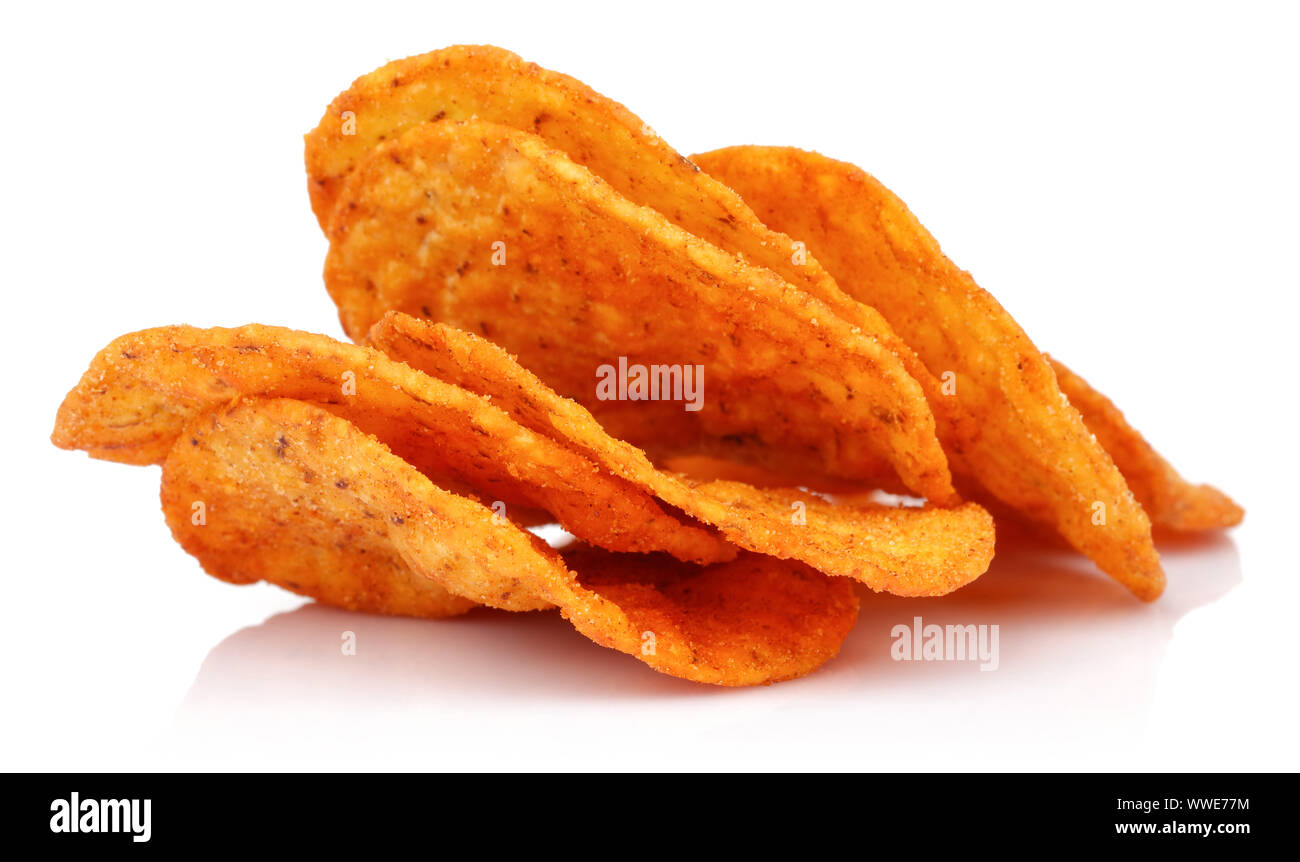 Round corn chips isolated on white background Stock Photo - Alamy