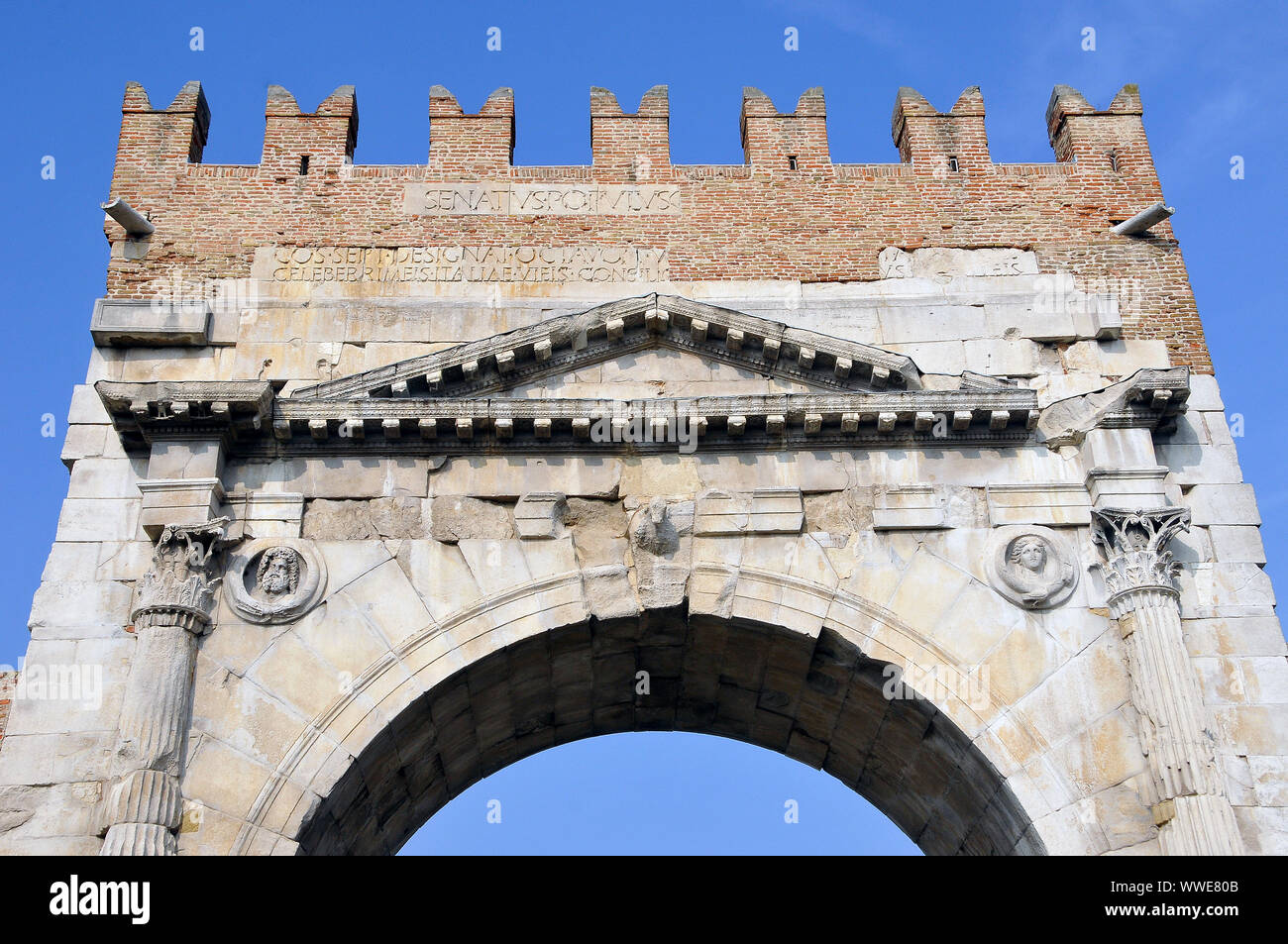 Arch of Augustus, L'Arco d'Augusto, Rimini, Italy, Europe Stock Photo ...