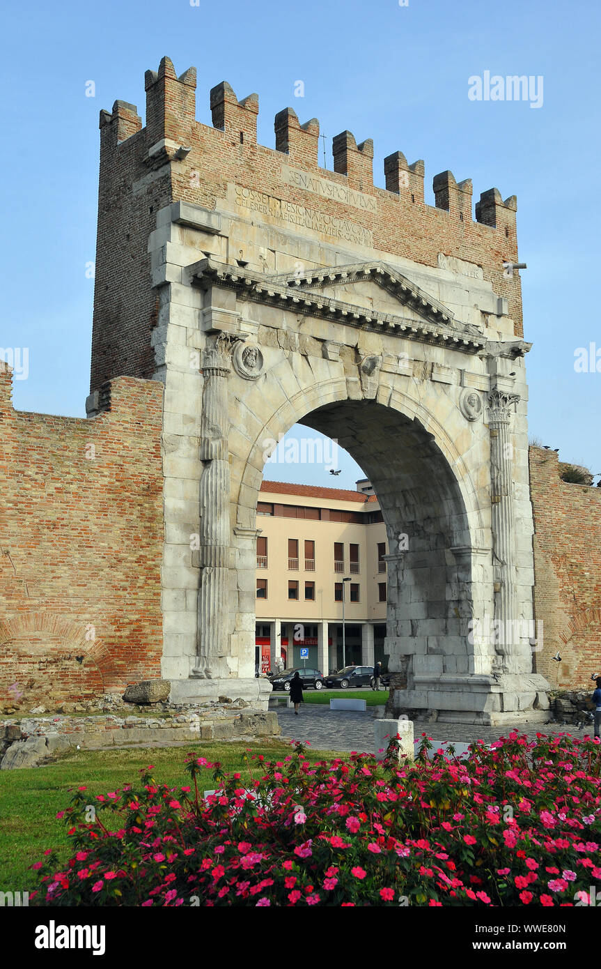 Arch of Augustus, L'Arco d'Augusto, Rimini, Italy, Europe Stock Photo ...