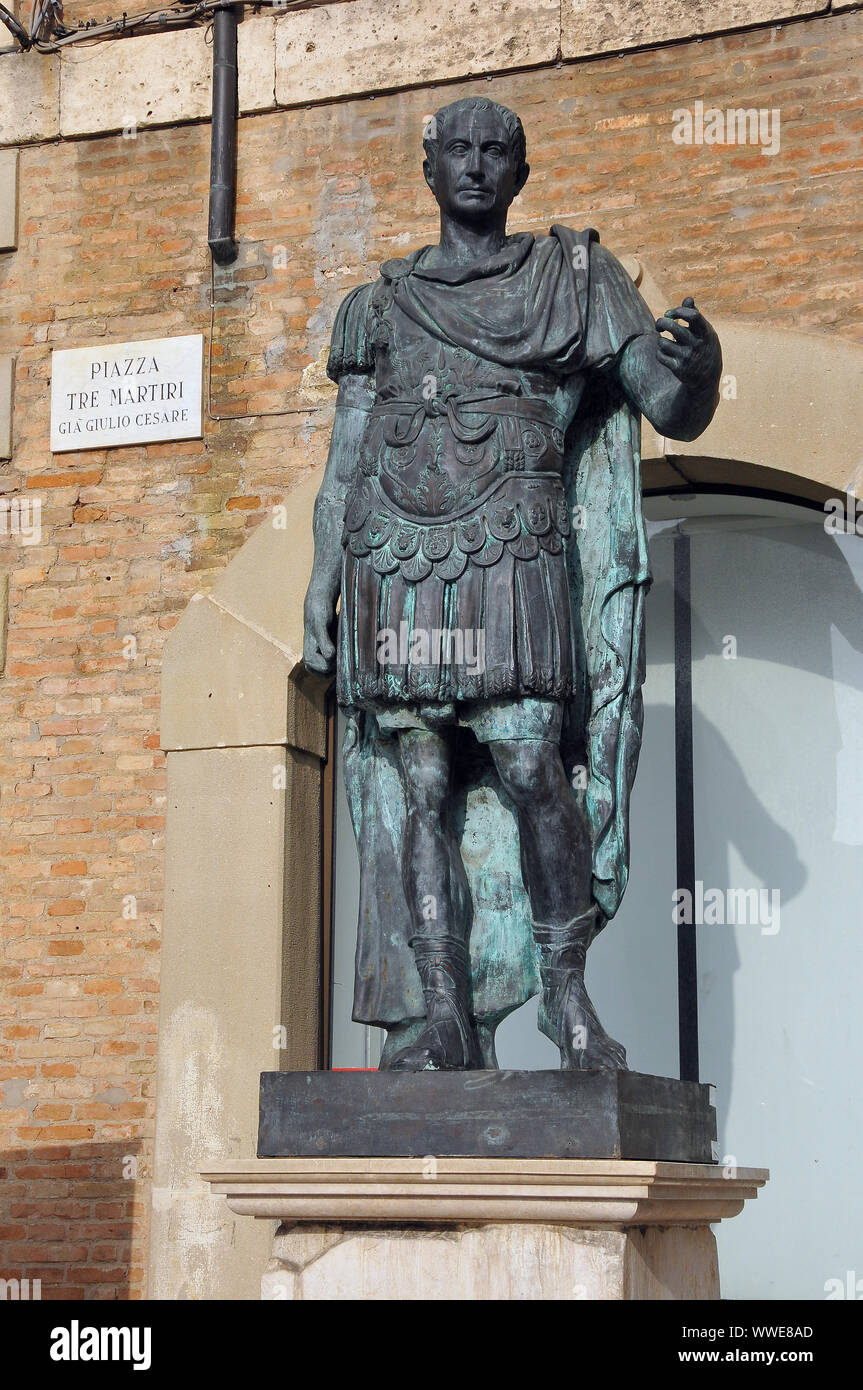 Statue of Iulius Caesar, Rimini, Italy, Europe Stock Photo - Alamy
