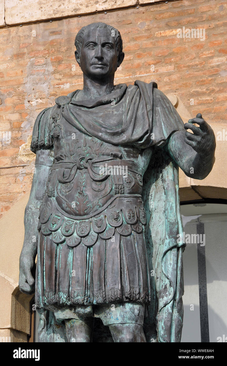 Statue of Iulius Caesar, Rimini, Italy, Europe Stock Photo - Alamy