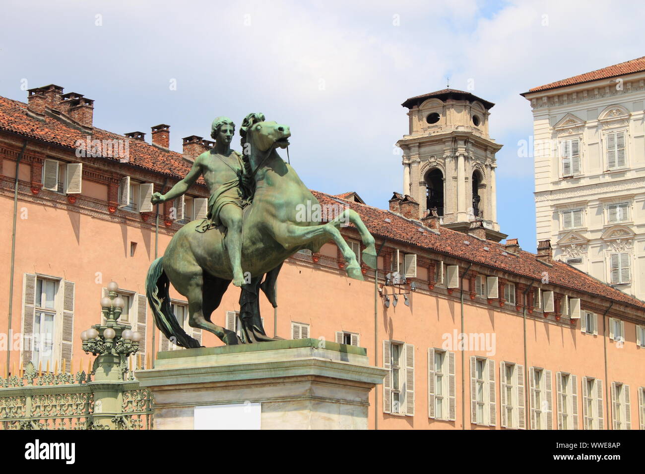 Statue of Dioscuri at the Royal Palace of Turin, Italy Stock Photo - Alamy