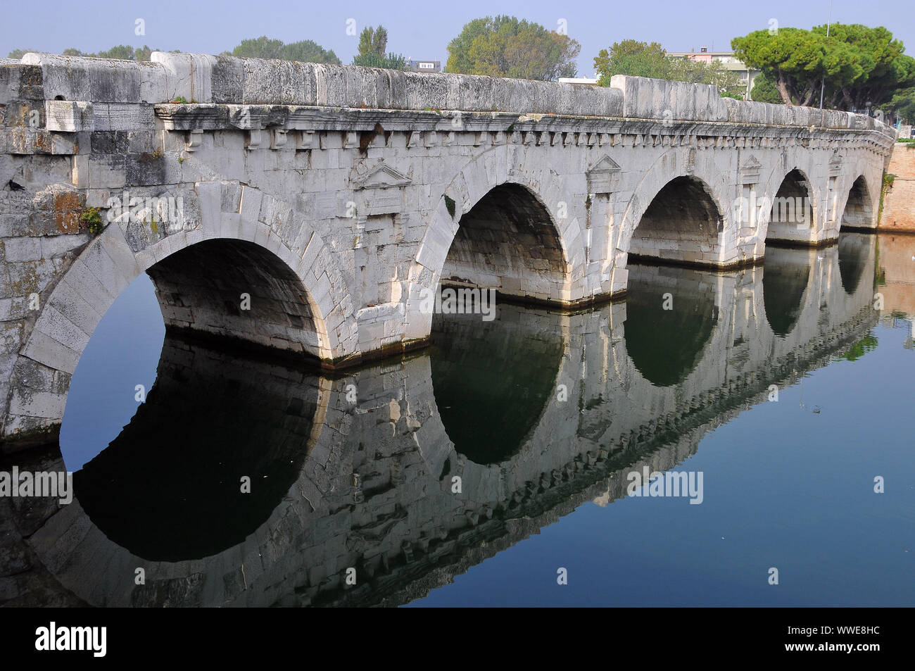 Tiberius Bridge, Ponte di Tiberio, Rimini, Italy, Europe Stock Photo ...