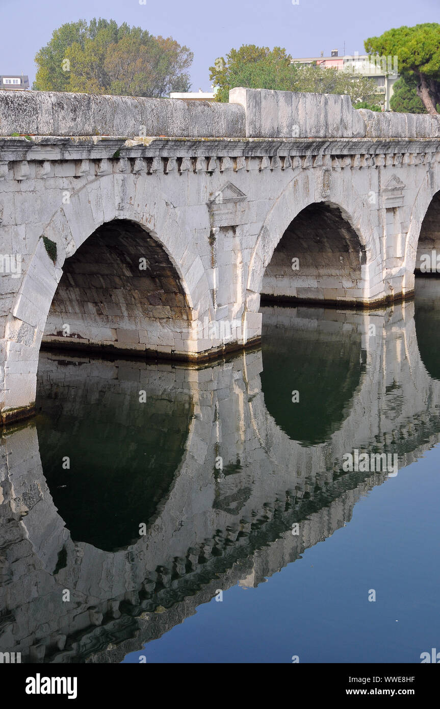 Tiberius Bridge, Ponte di Tiberio, Rimini, Italy, Europe Stock Photo ...