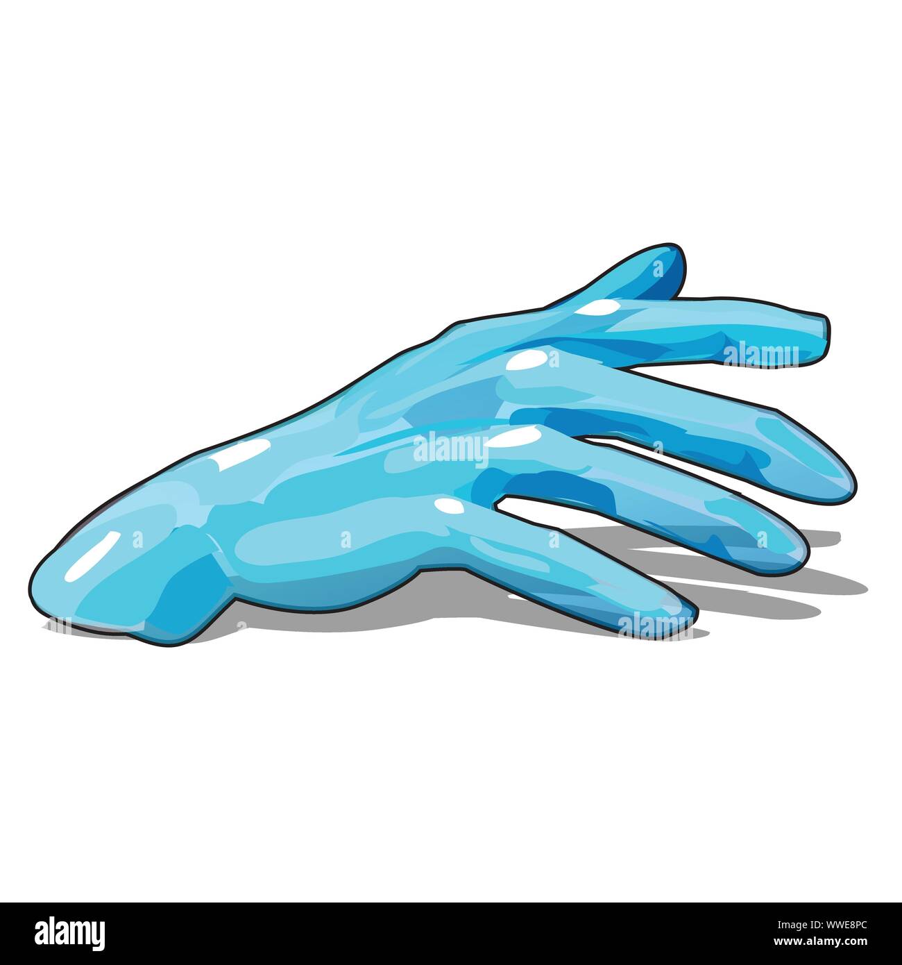 A hand made of ice or glass isolated on white background. Vector ...