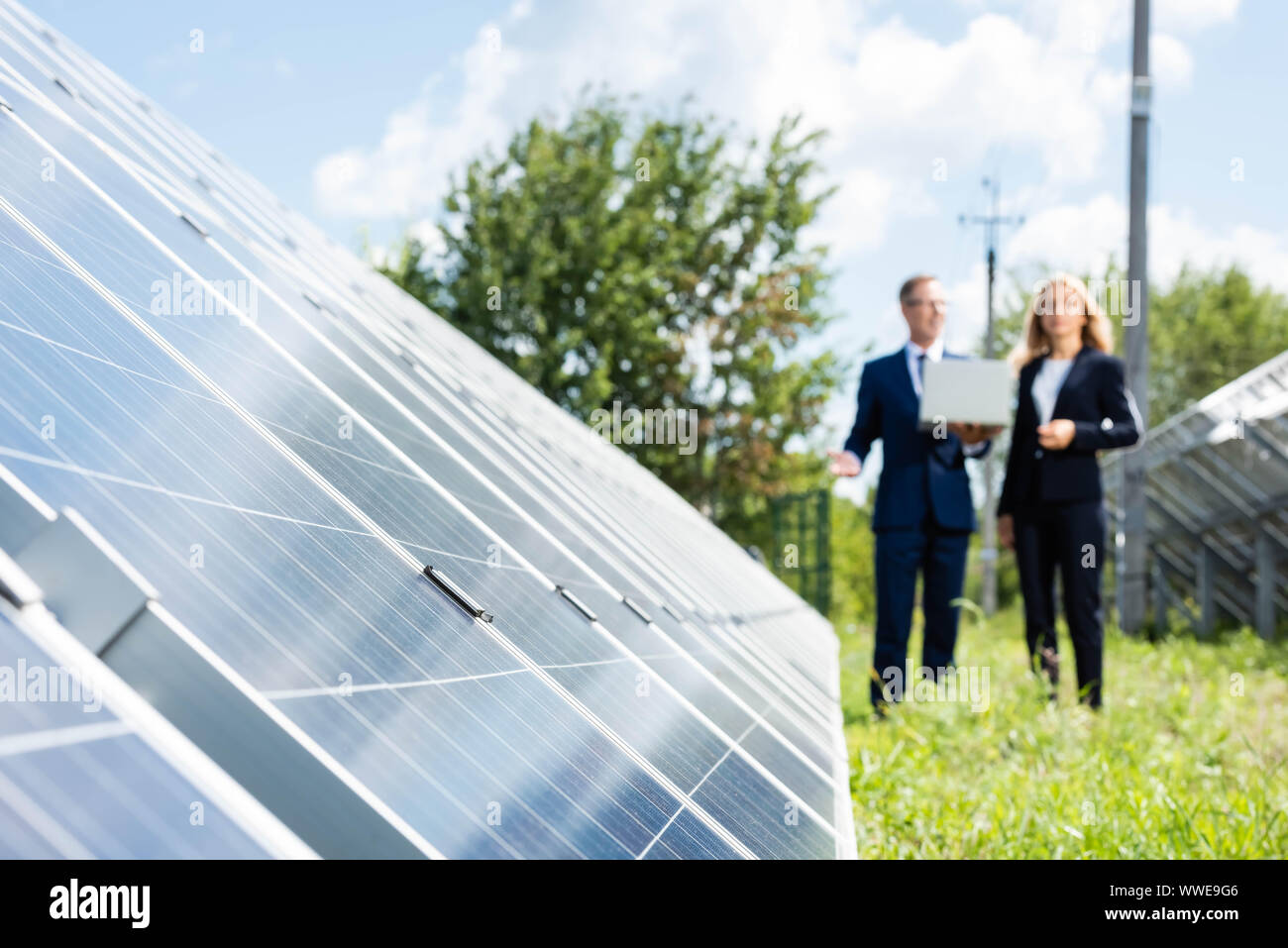 Selective focus blue solar batteries hi-res stock photography and ...