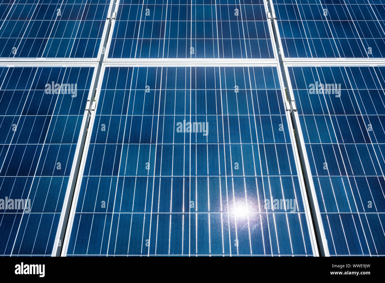 blue solar energy batteries with copy space outside Stock Photo - Alamy
