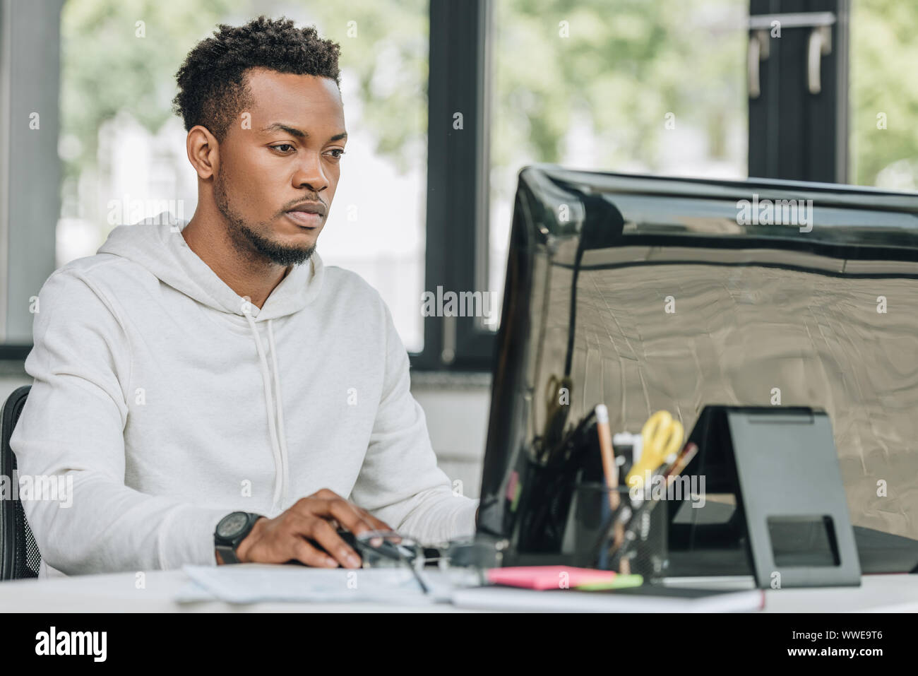 African american coder using hi-res stock photography and images - Alamy