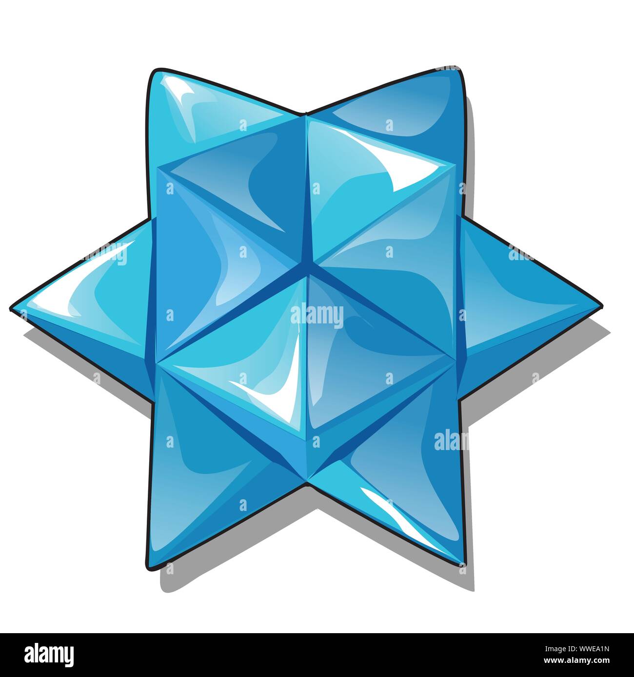 Arrangement of triangular pieces of ice in the form of hexagonal stars ...