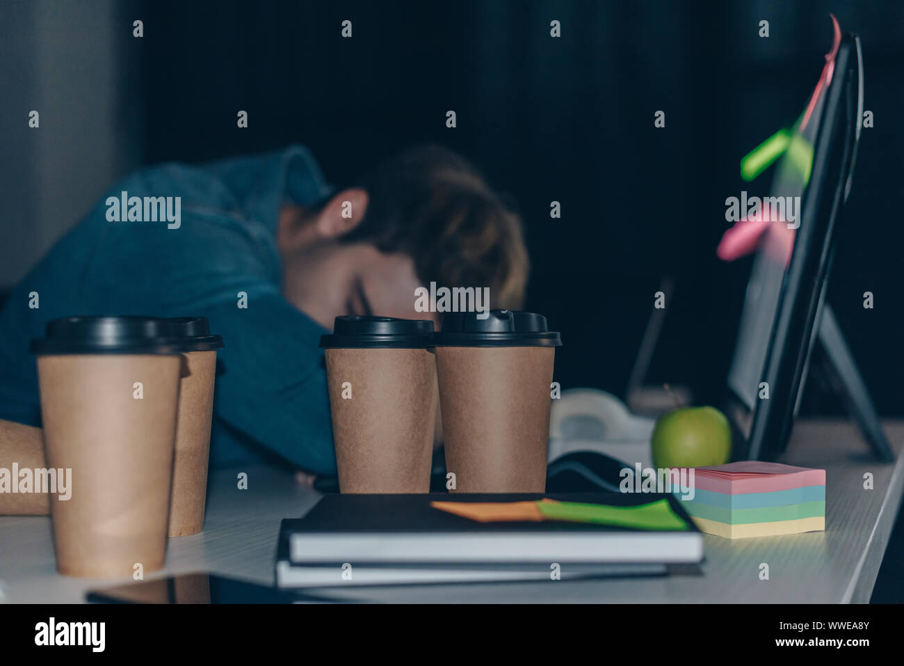 Workplace at night hi-res stock photography and images - Alamy