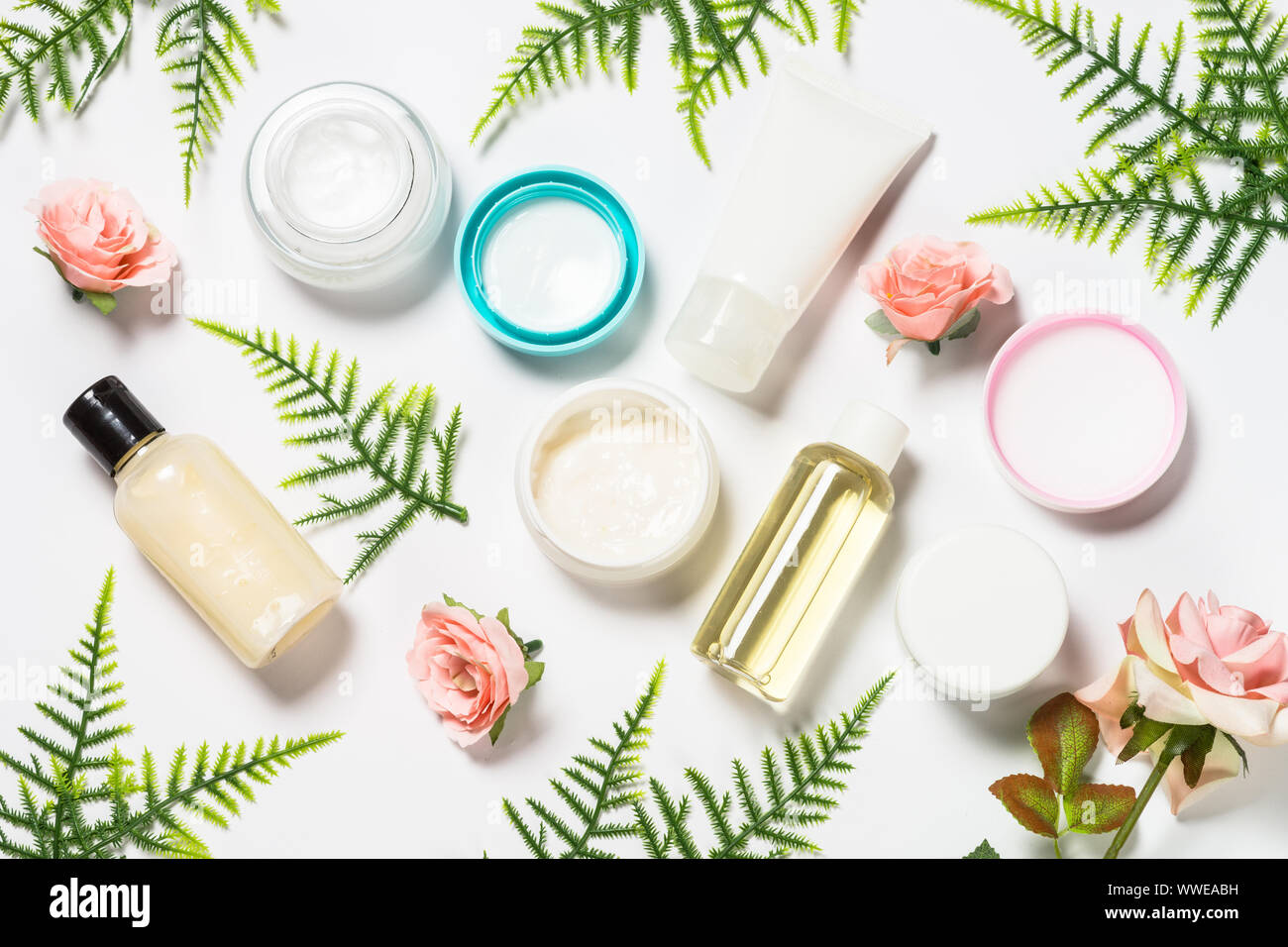 Facial cosmetics, Skin care product, natural cosmetic on white Stock ...