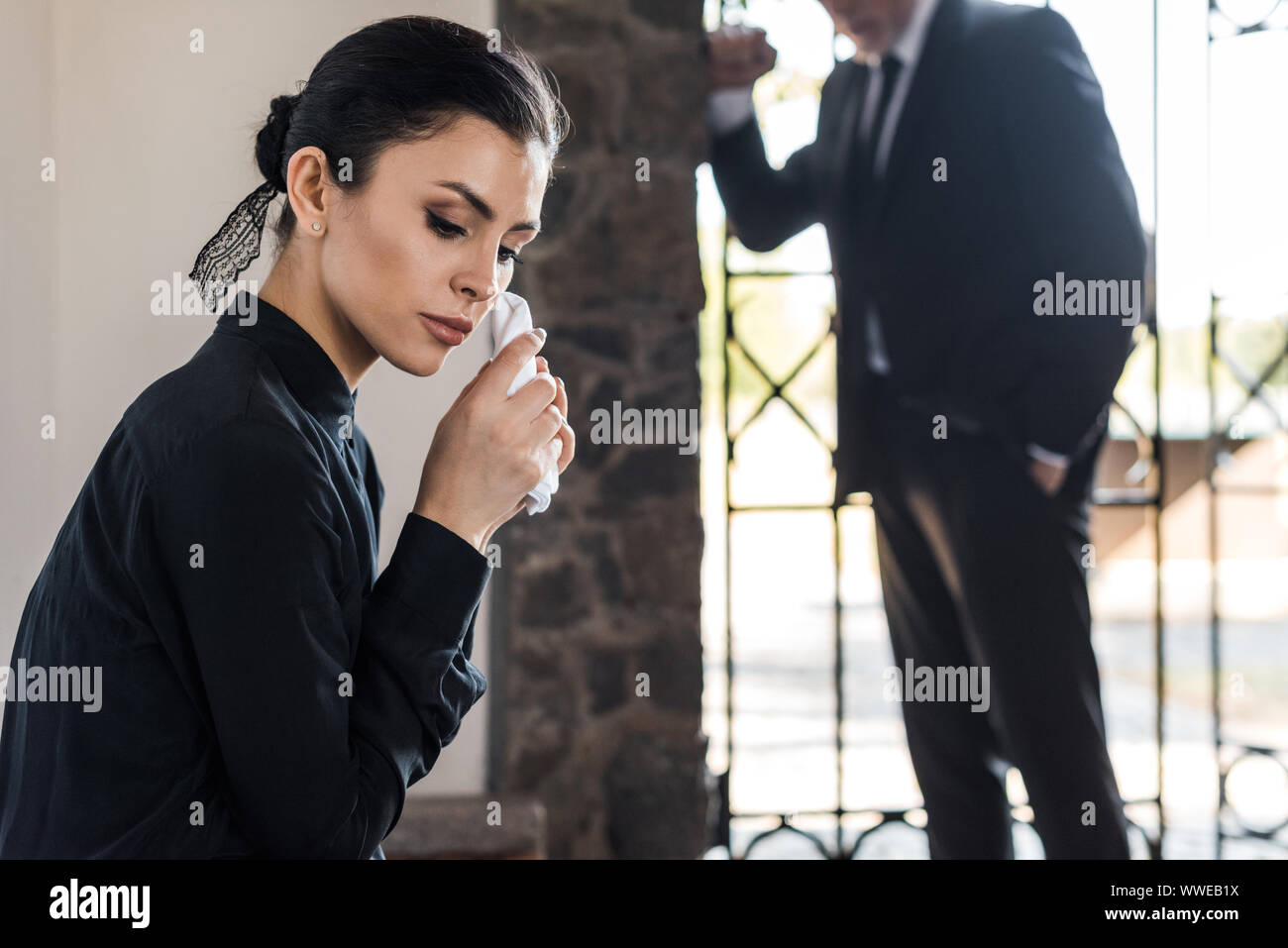 Elderly woman crying man hi-res stock photography and images - Alamy