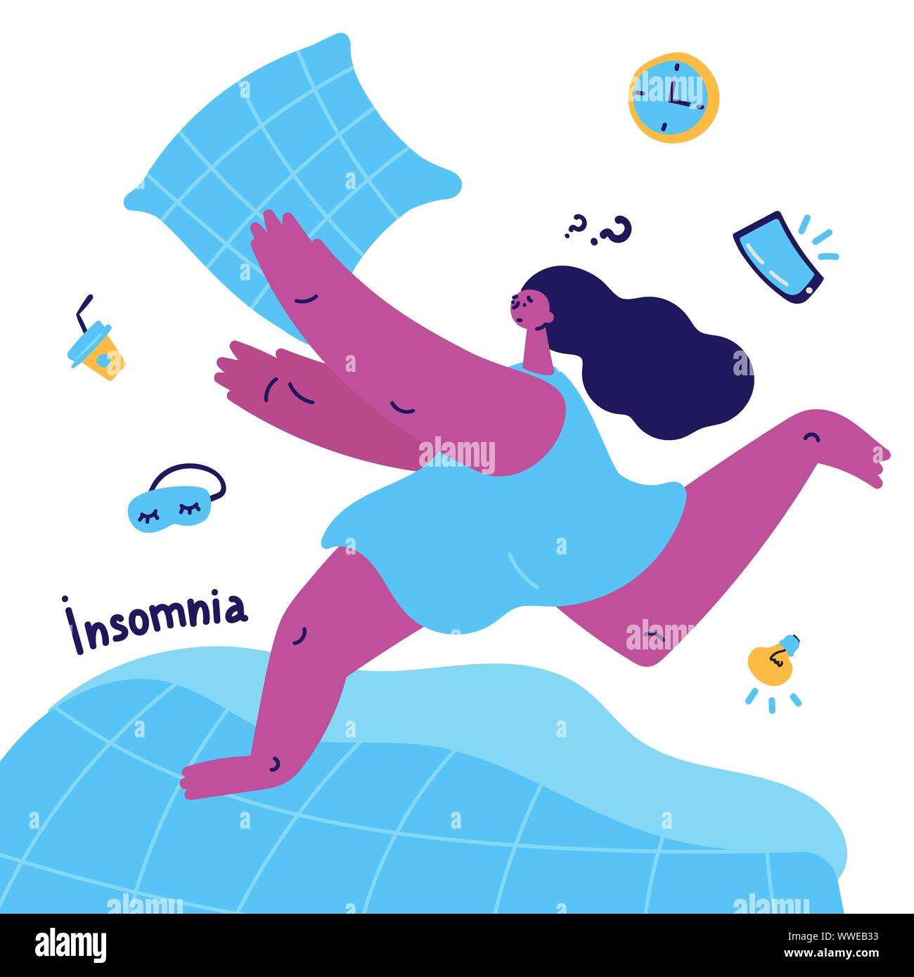 Young woman sleep mask Stock Vector Images - Alamy