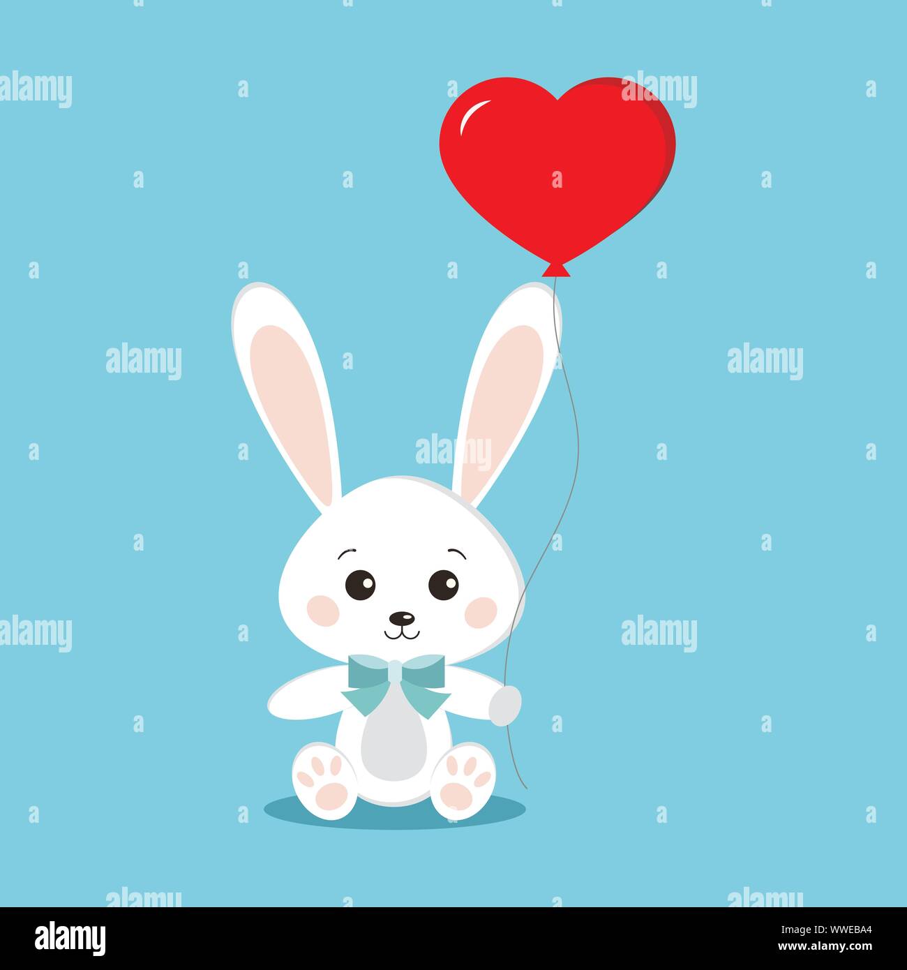 Sweet and cute white bunny rabbit in sitting pose Stock Vector Image ...