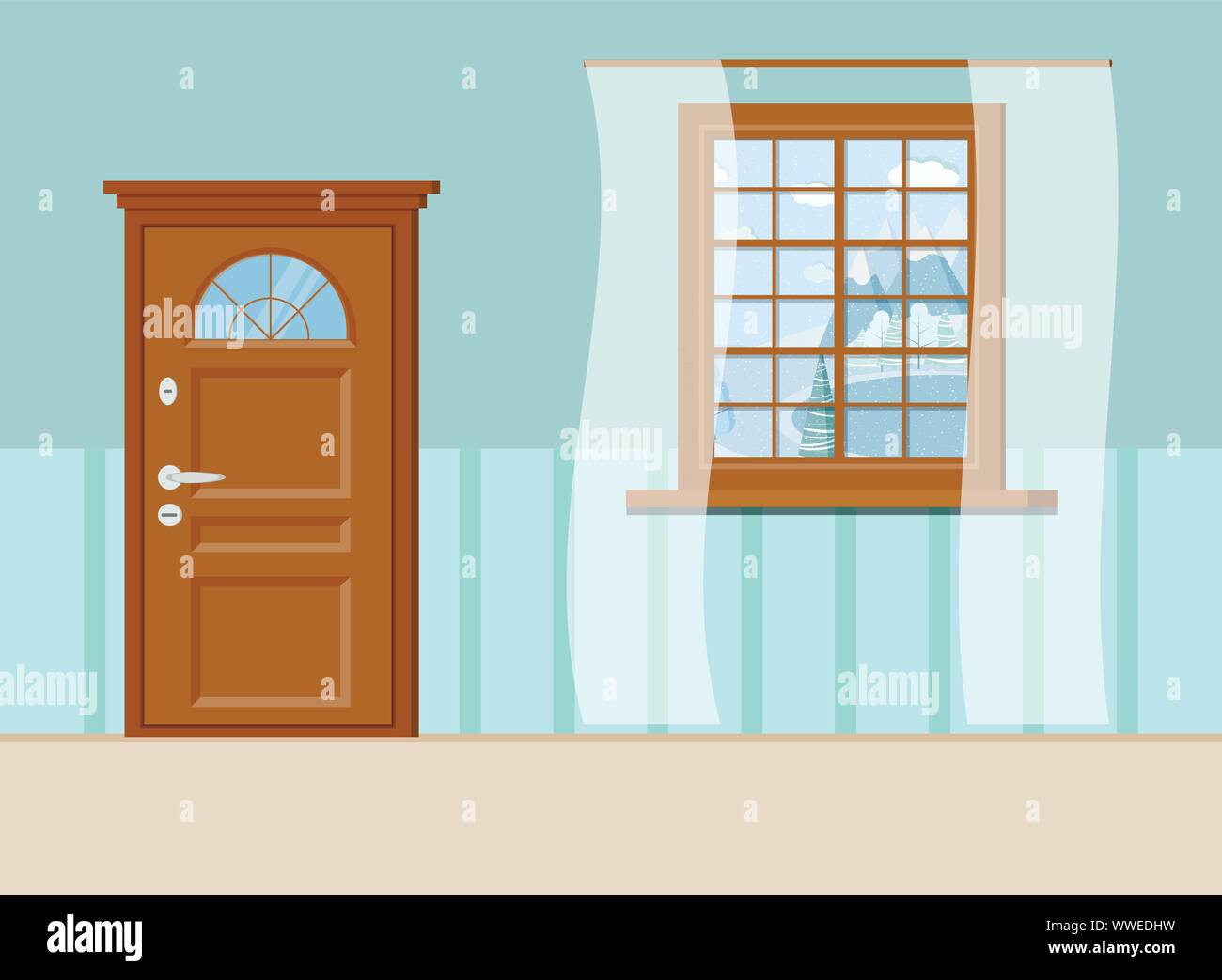 Hallway modern home wooden Stock Vector Images - Alamy