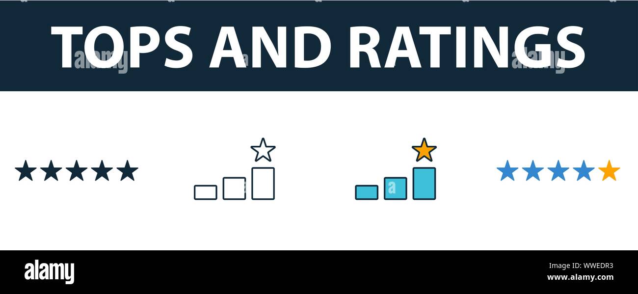 Tops And Ratings icon set. Four simple symbols in diferent styles from ...