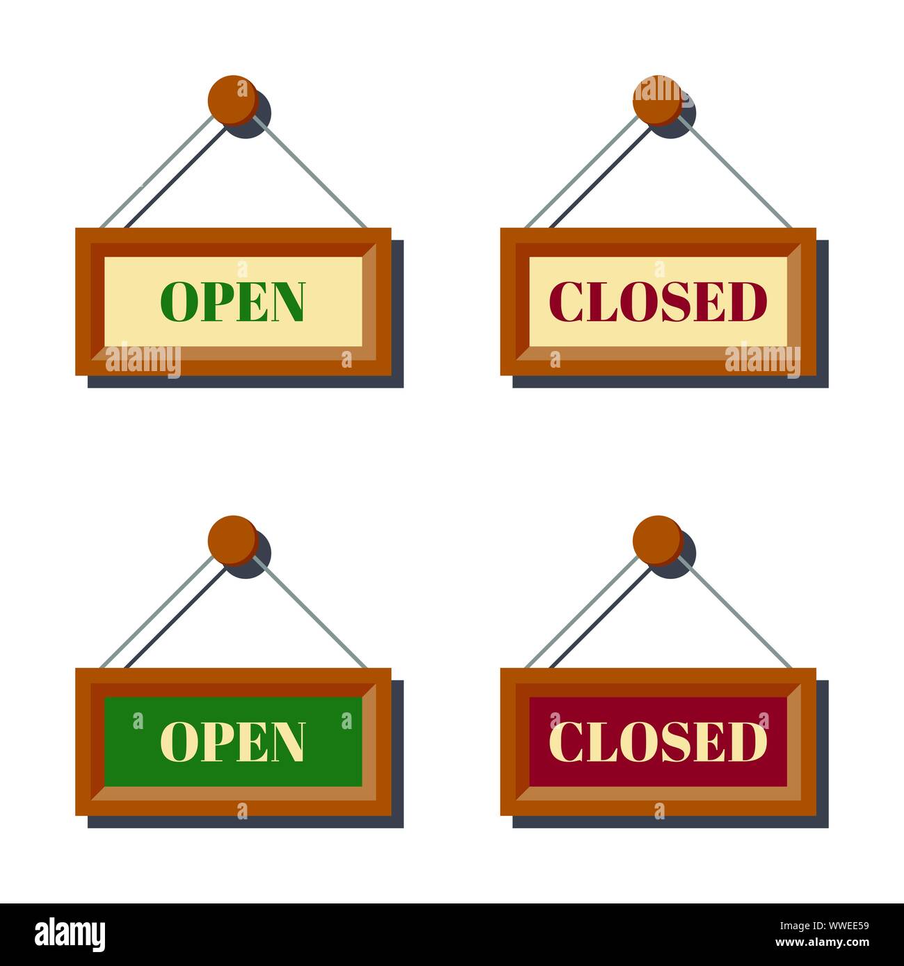Cartoon closed shop sign hi-res stock photography and images - Alamy