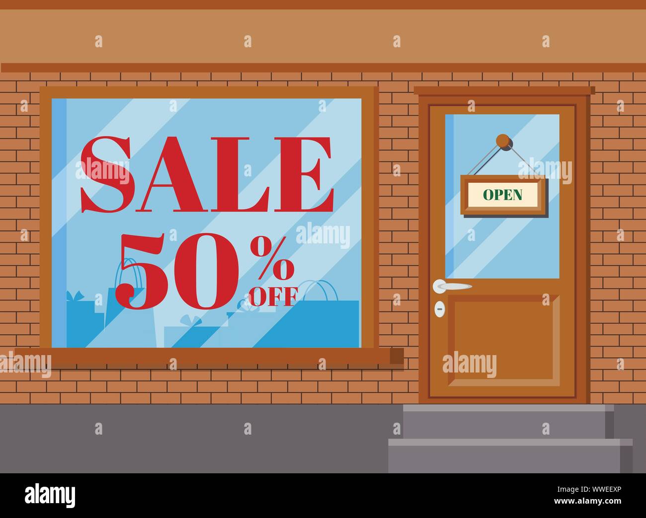 Front store blank facade Stock Vector Images - Alamy