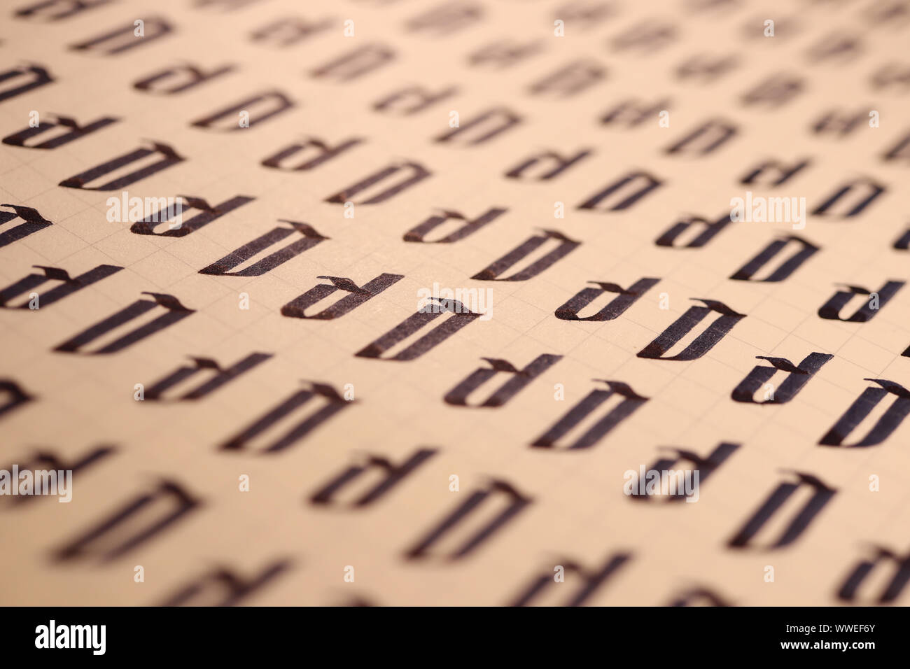 Lettering practice writing worksheet. Handwriting symbol filling ...