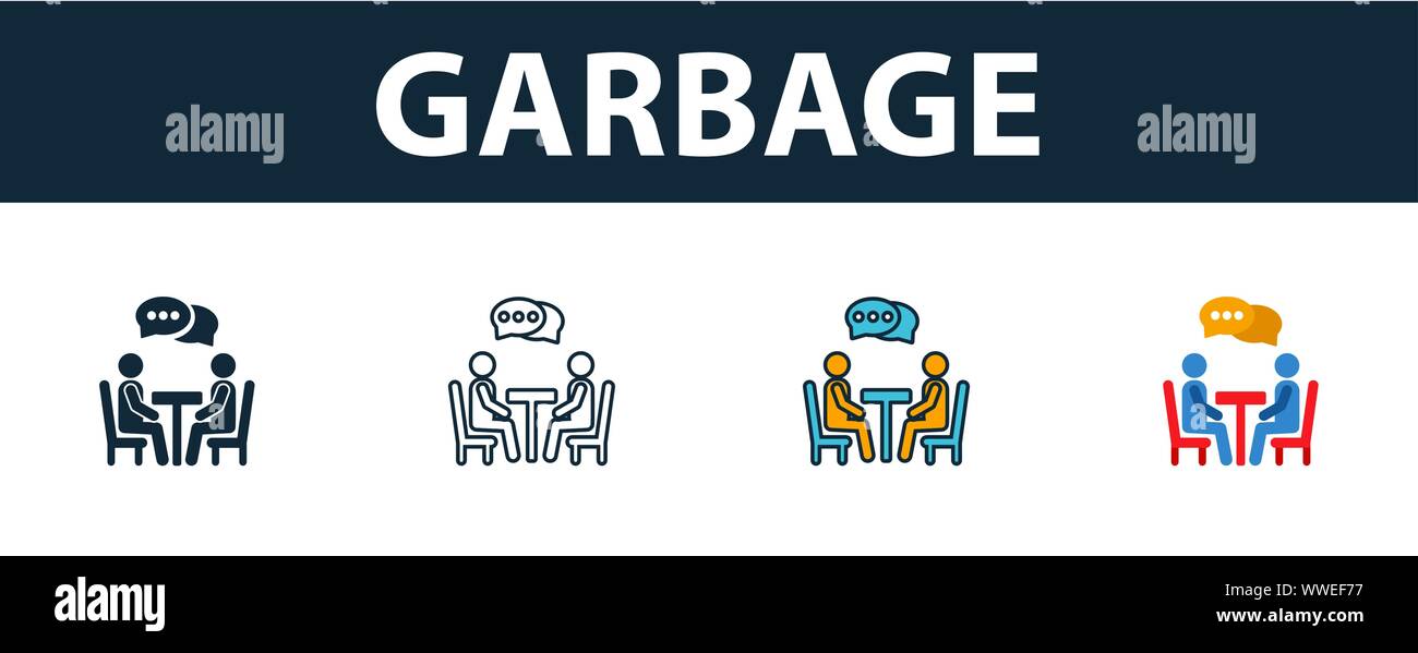 Negotiation icon set. Four simple symbols in diferent styles from soft ...