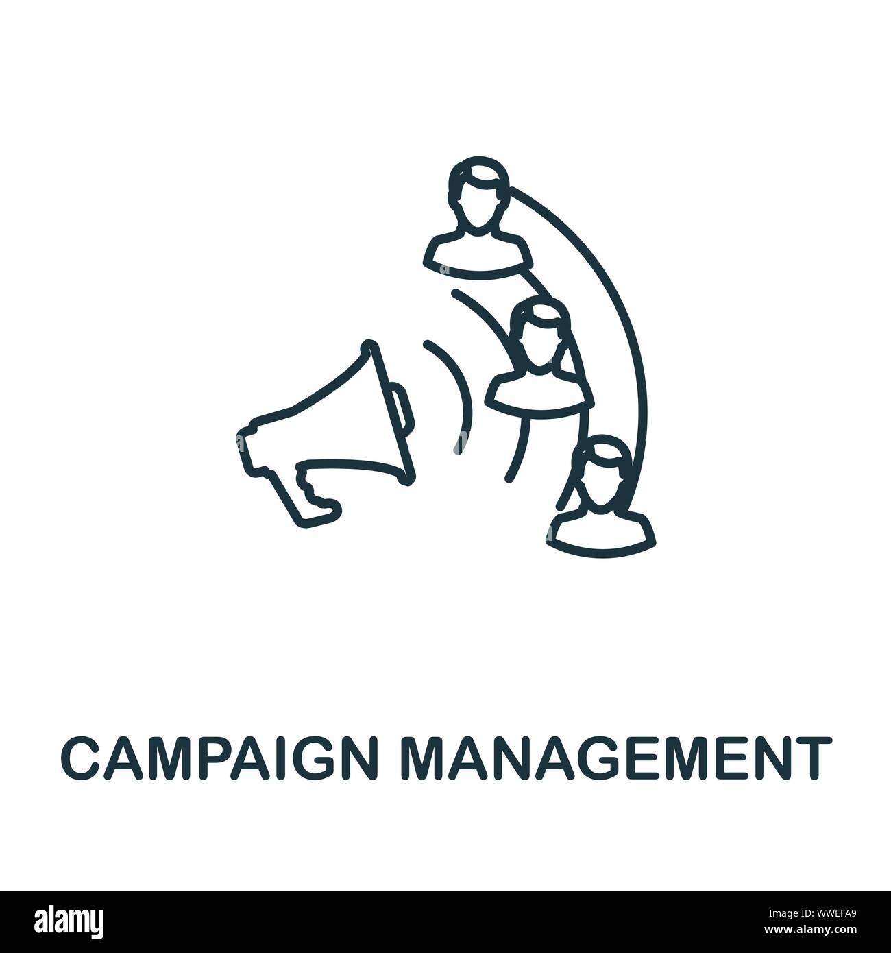 Campaign Management outline icon. Thin line concept element from crm ...