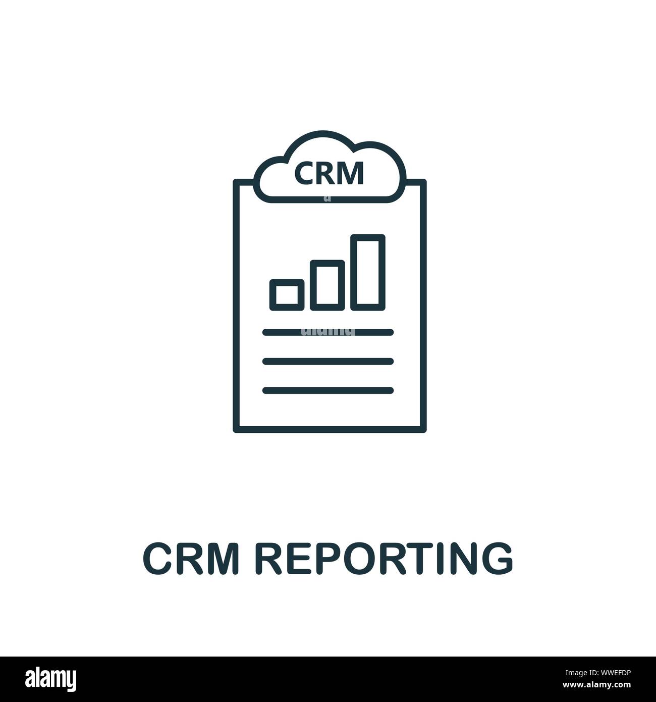 Crm Reporting outline icon. Thin line concept element from crm icons ...