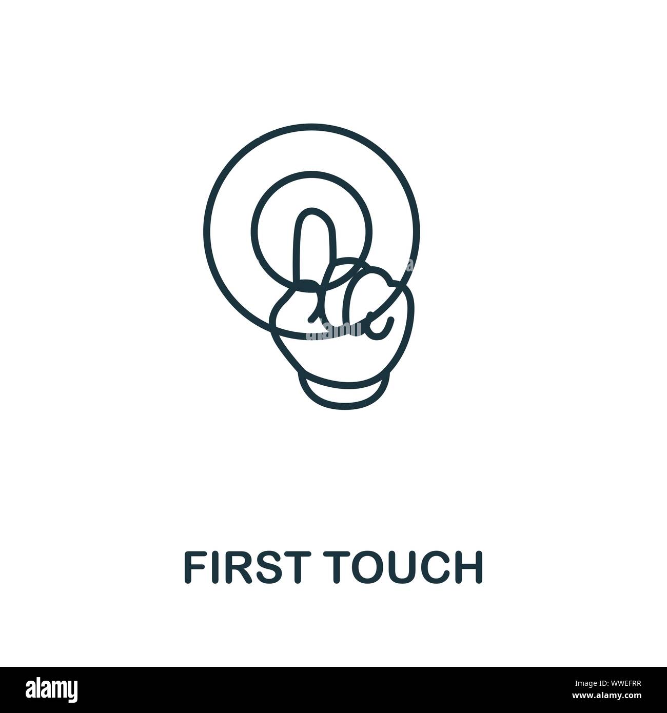 First Touch outline icon. Thin line concept element from crm icons ...