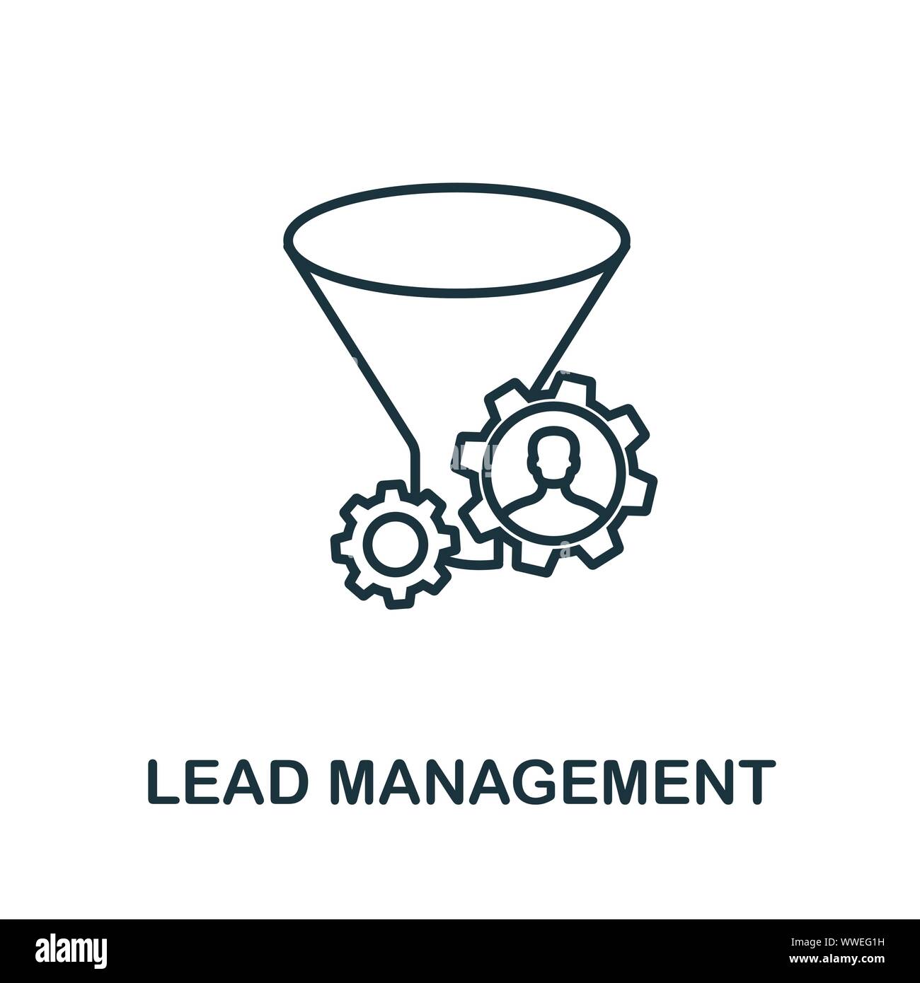 Lead Management outline icon. Thin line concept element from crm icons ... Lead Management outline icon. Thin line concept element from crm icons ...