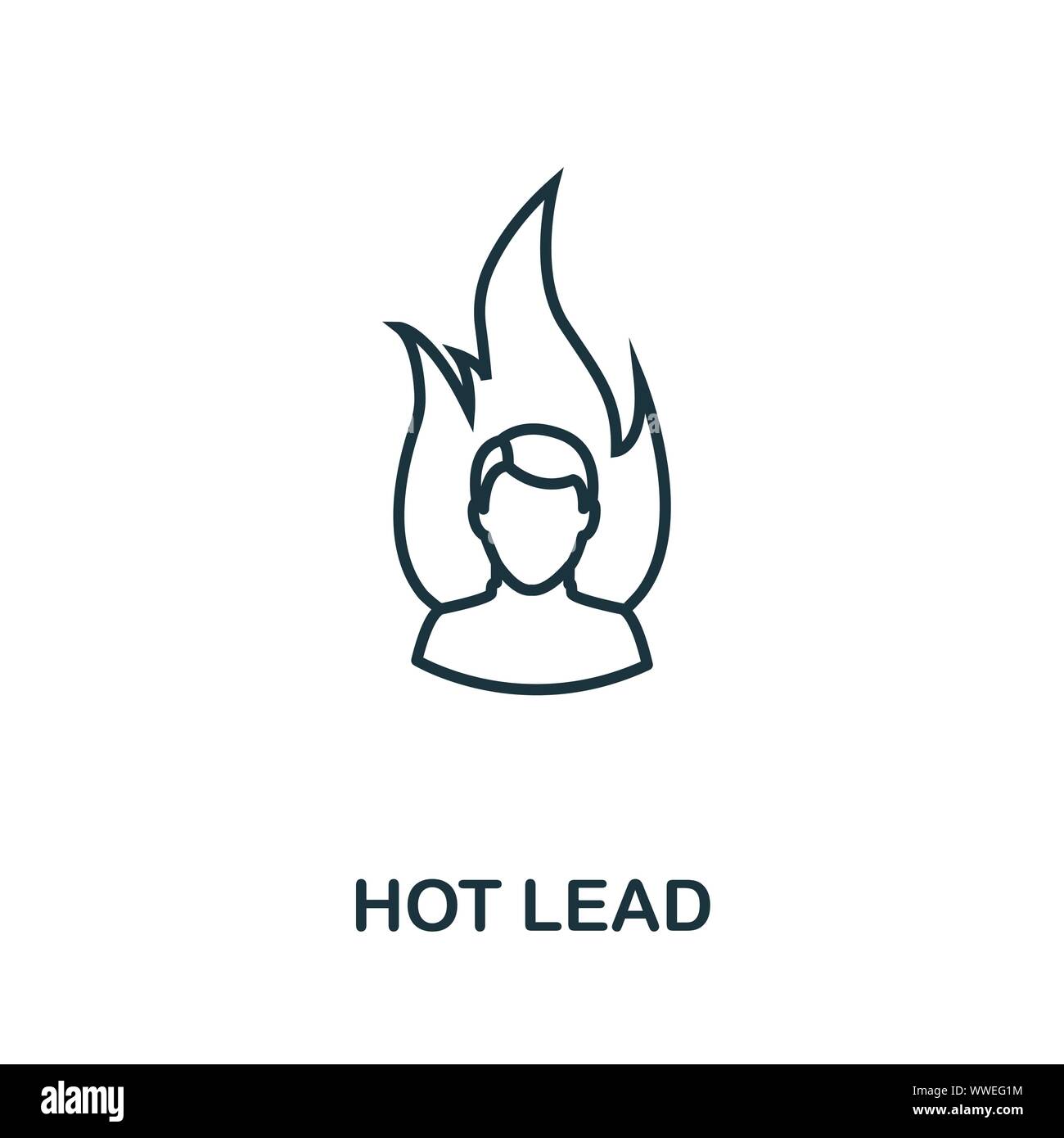 Hot Lead outline icon. Thin line concept element from crm icons ...