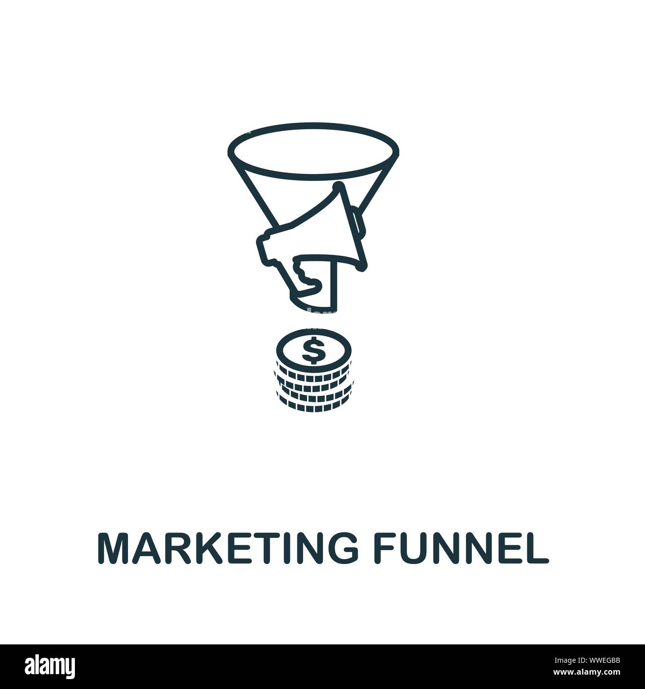 Marketing Funnel outline icon. Thin line concept element from crm icons ...