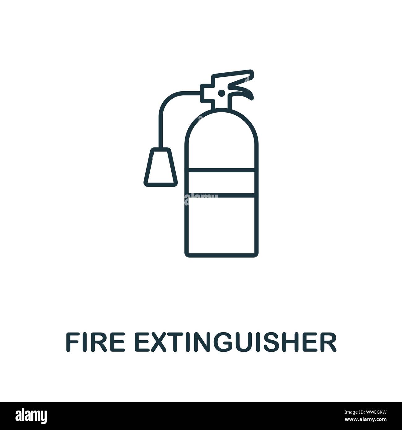 Fire Extinguisher outline icon. Thin line concept element from fire ...