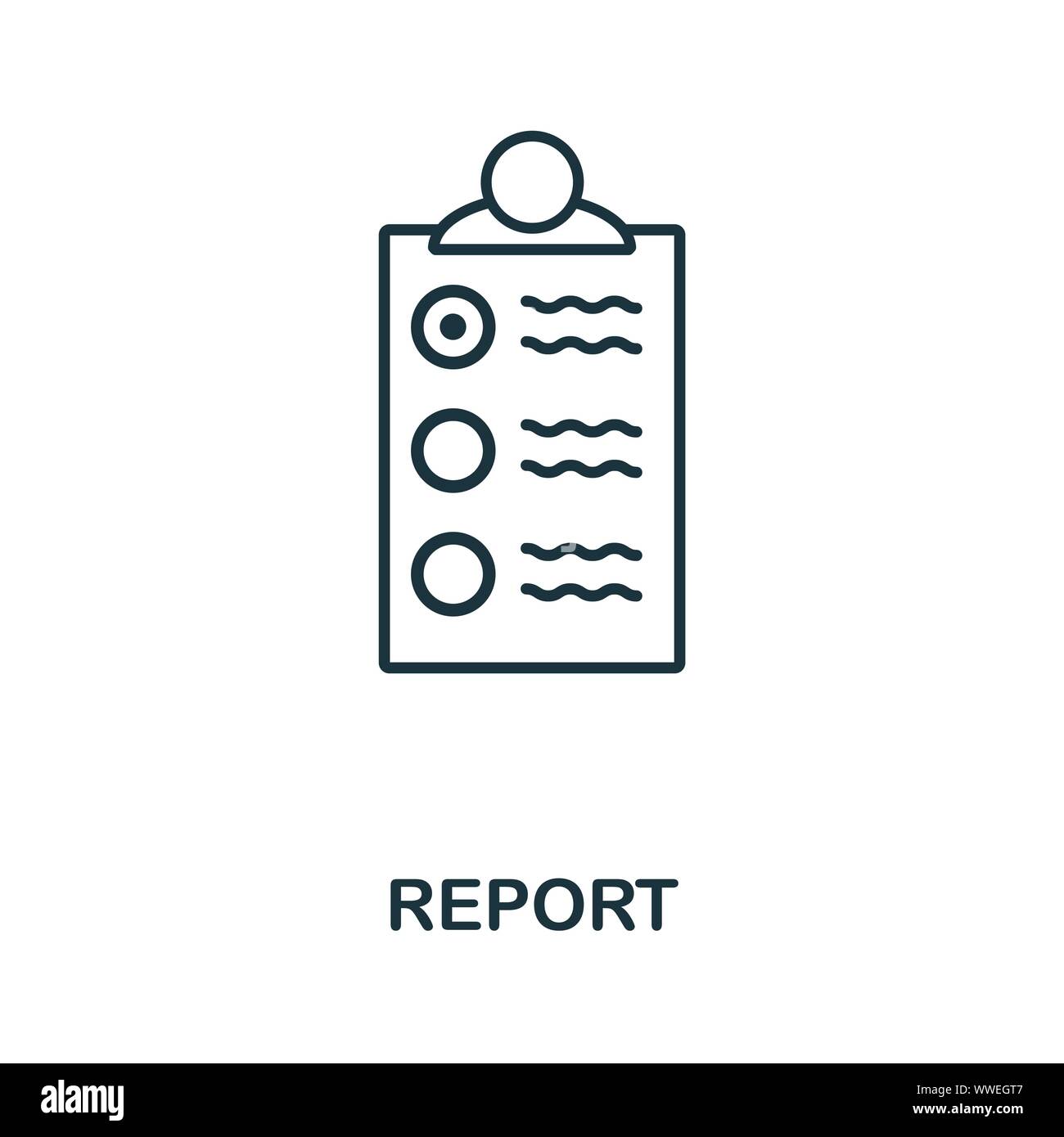 Report outline icon. Thin line concept element from fire safety icons ...