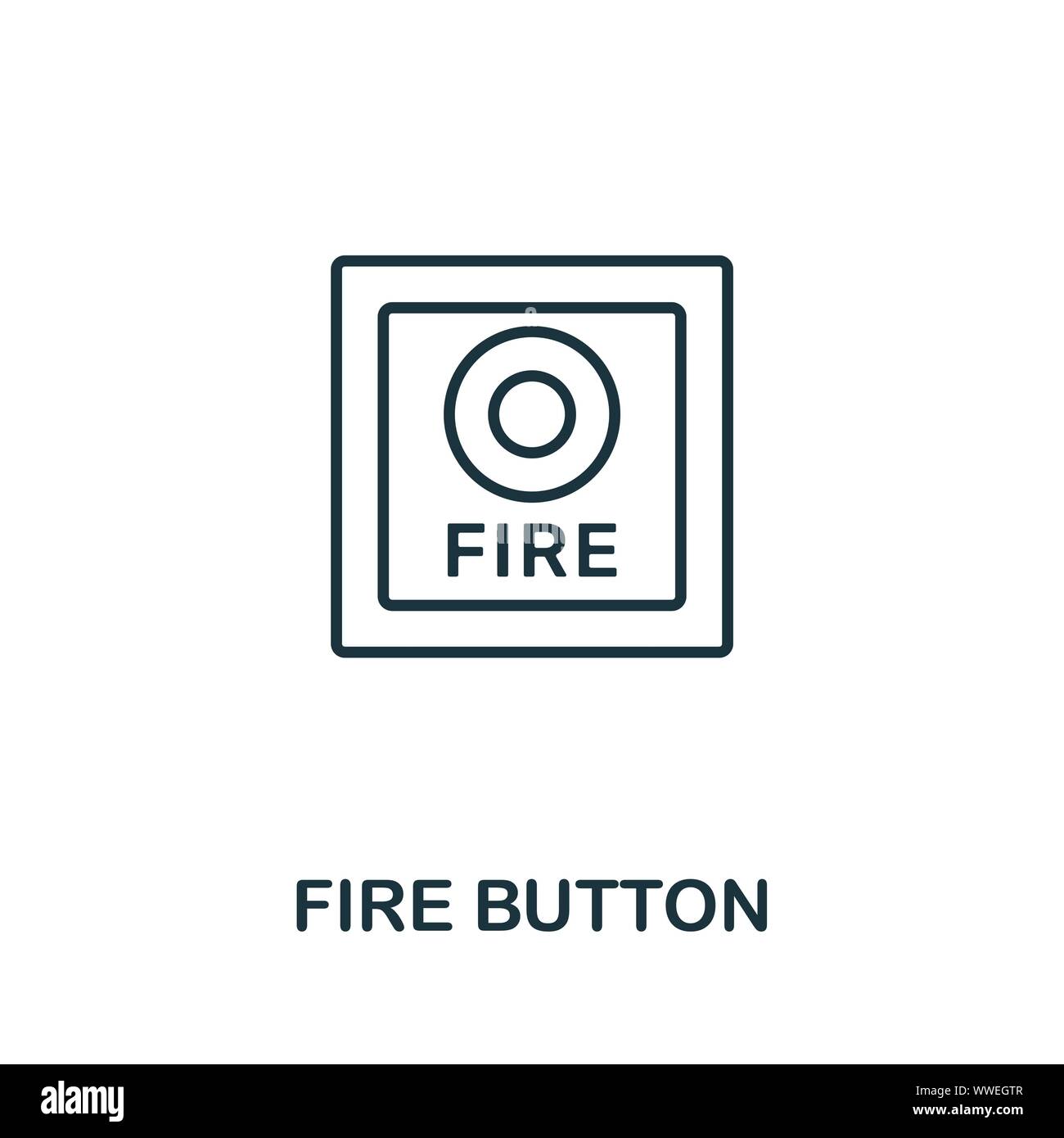 Icone De Alarme De Incendio Fire Alarm Icon. .Editable Stroke.linear
