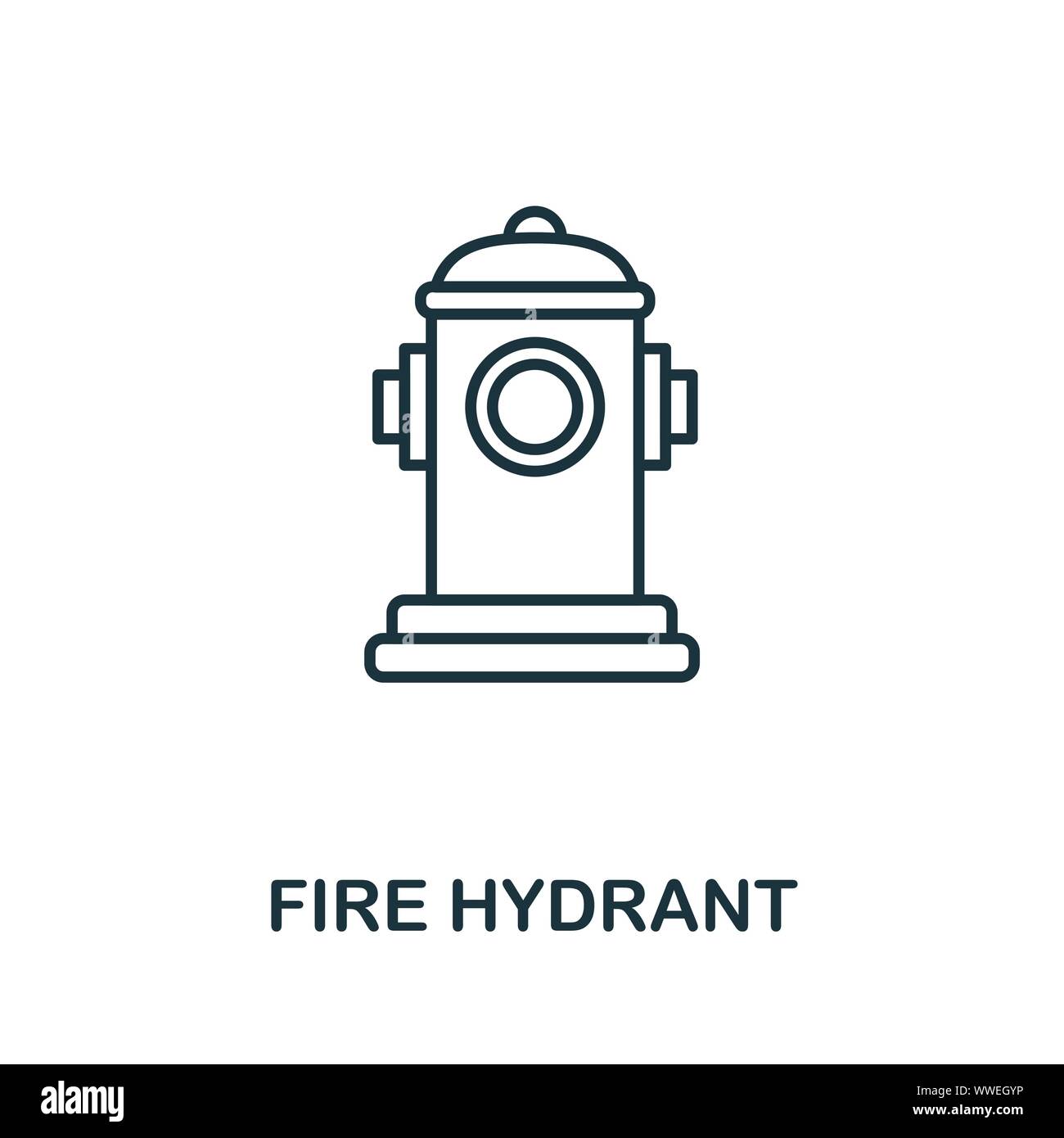 Fire Hydrant outline icon. Thin line concept element from fire safety icons collection. Creative ...