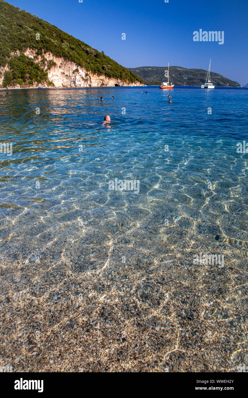 Desimi beach on Lefkada / Lefkas Island, Greece Stock Photo - Alamy
