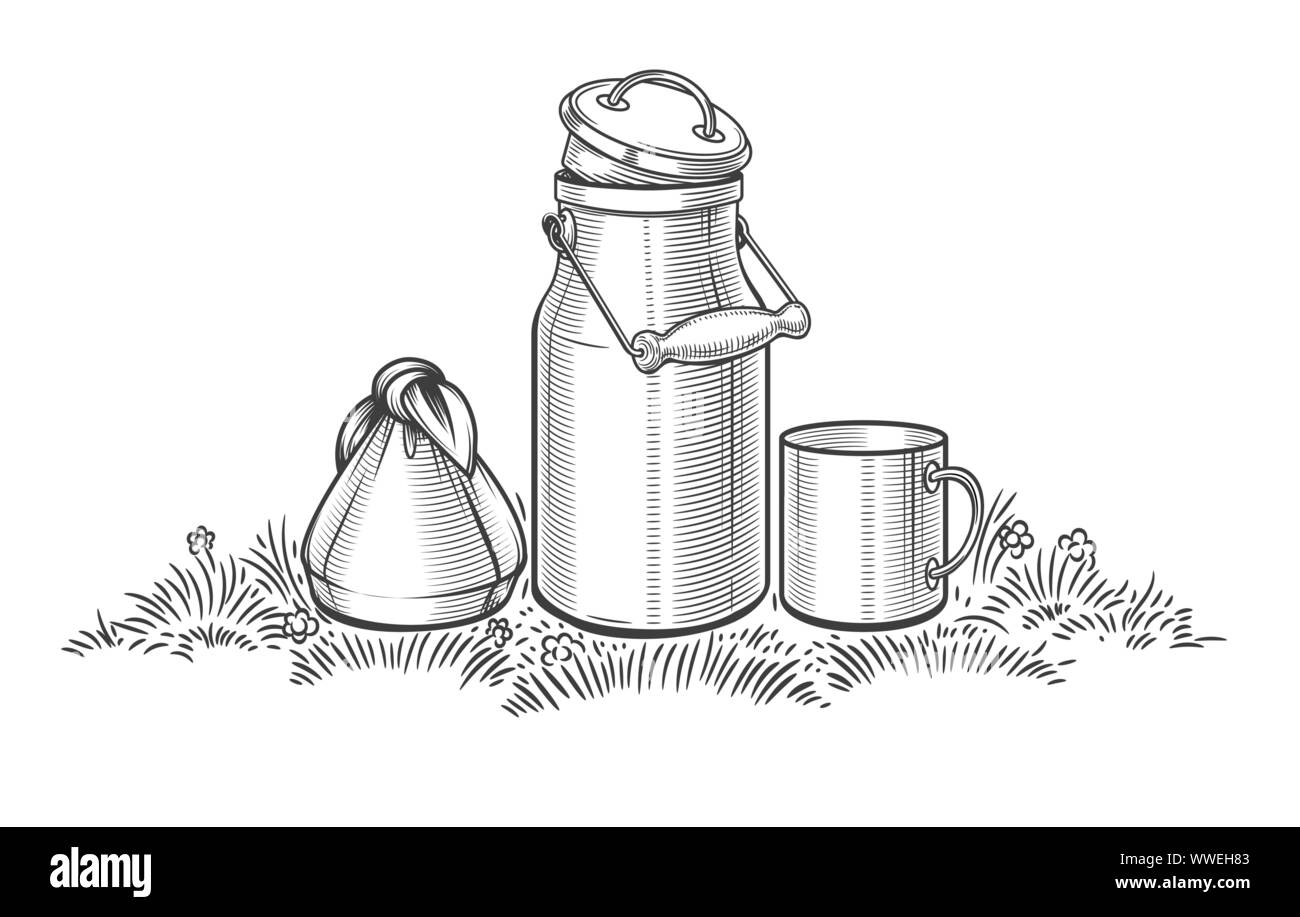 Milk can drawing hi-res stock photography and images - Alamy