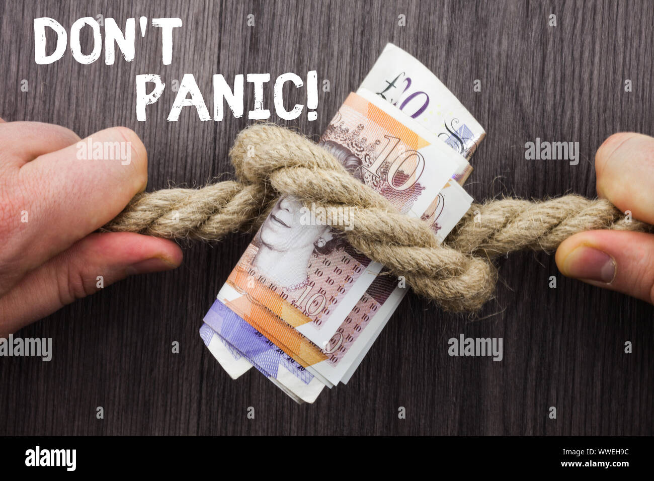 Writing note showing Don T Panic. Business concept for suddenly feel so ...