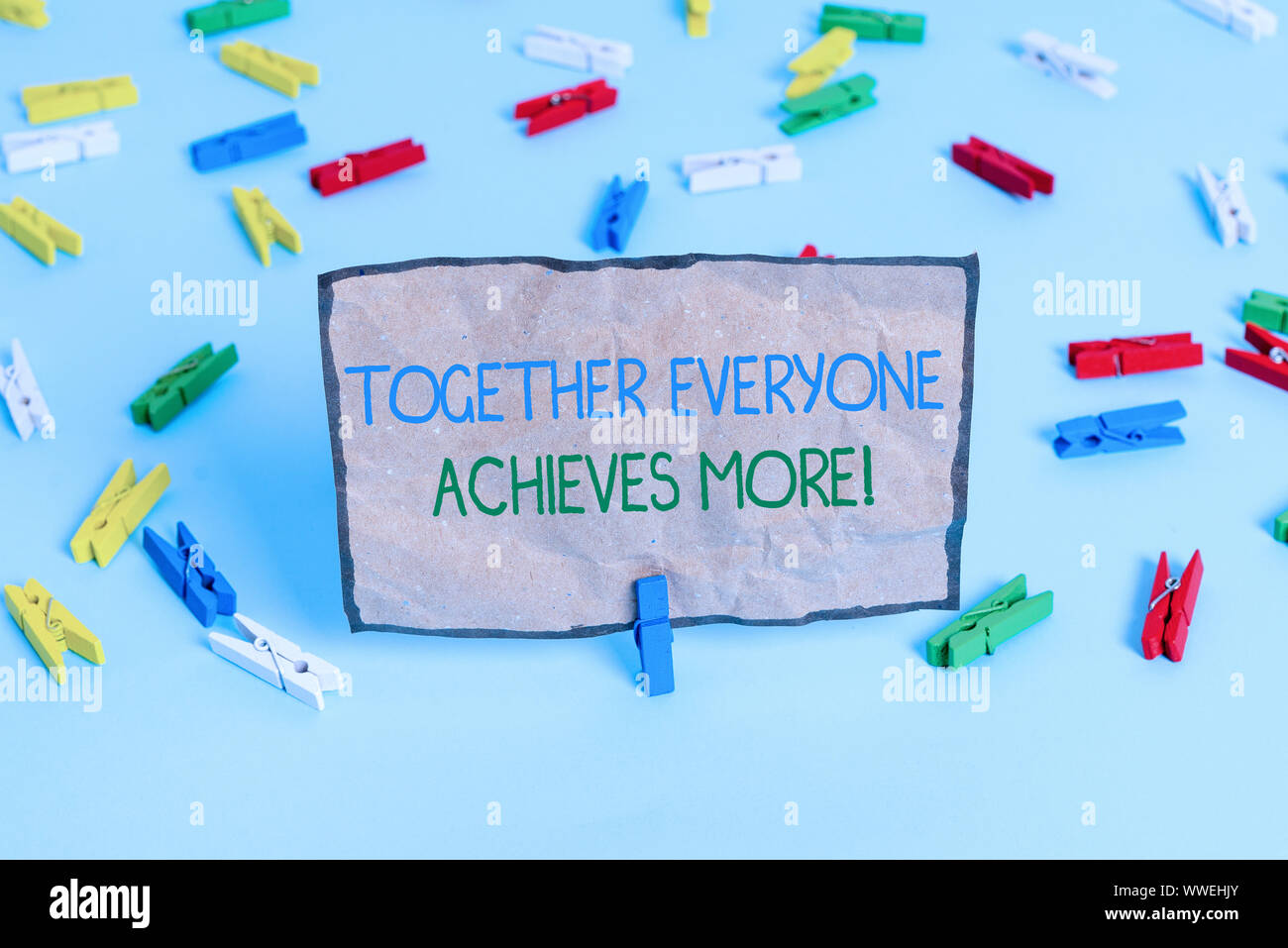 Handwriting text writing Together Everyone Achieves More. Conceptual ...