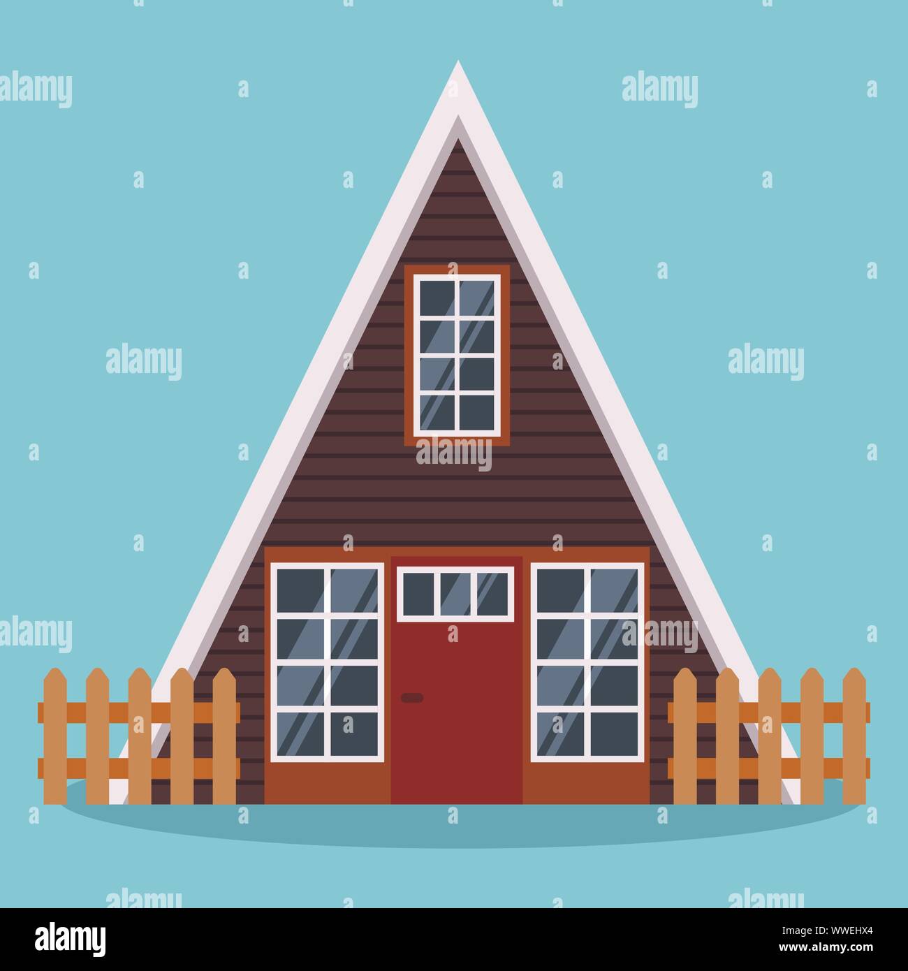 Isolated scandinavian country house in cartoon flat style Stock Vector ...