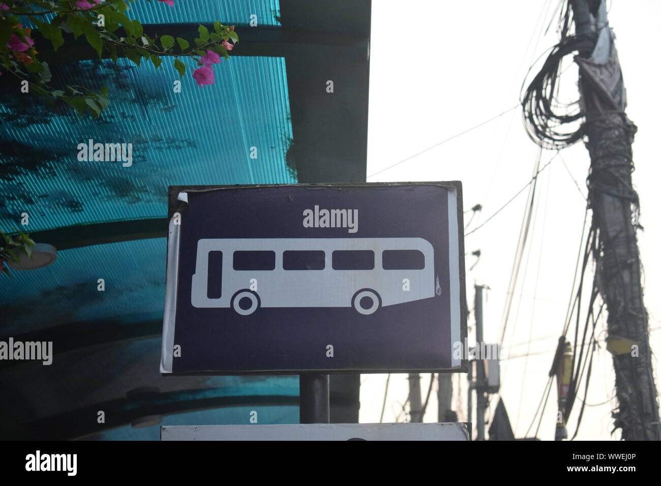 bus stop sign Stock Photo - Alamy