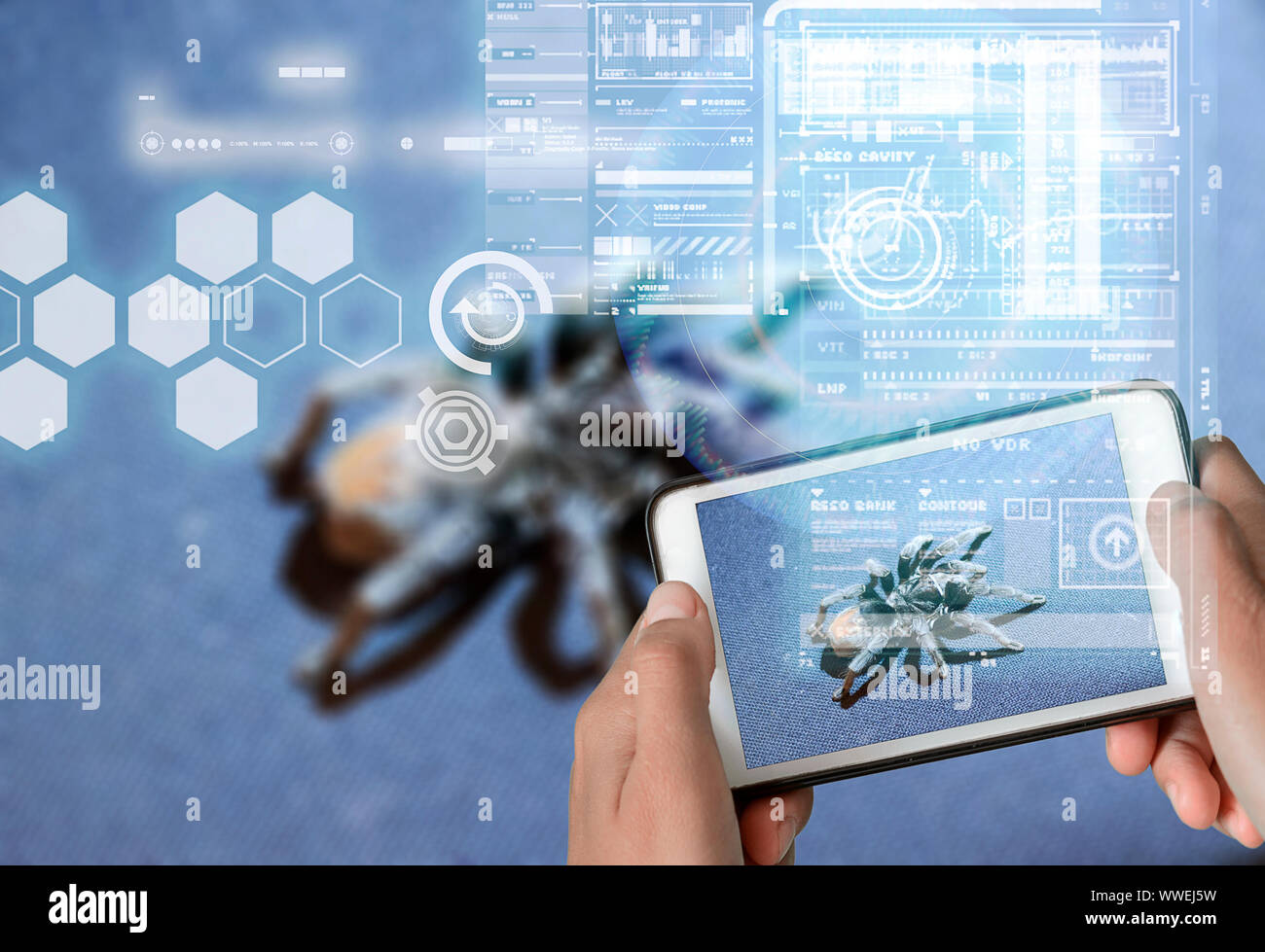 Augmented Reality Device Using Smart Technology Mixing Virtual And