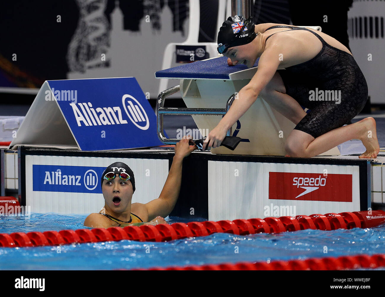 Great Britain's Alice Tai reacting as Toni Shaw congratulates after ...