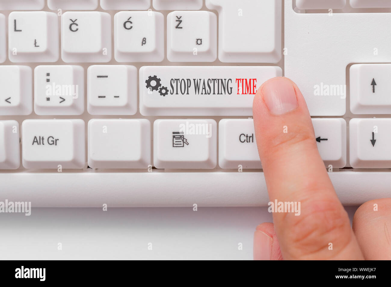 Conceptual hand writing showing Stop Wasting Time. Concept meaning ...