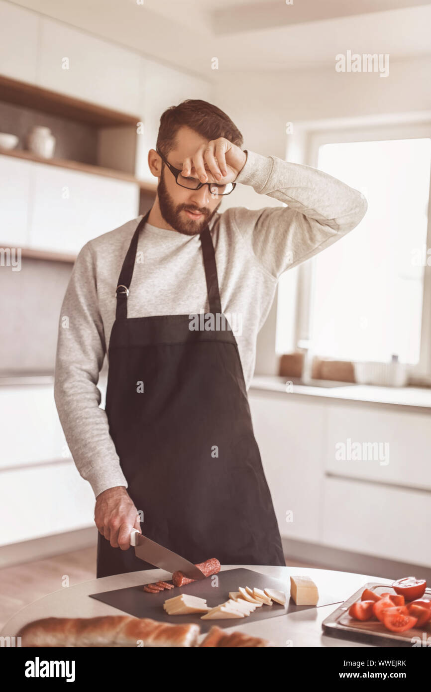Male hands preparing sandwiches hi-res stock photography and images - Alamy