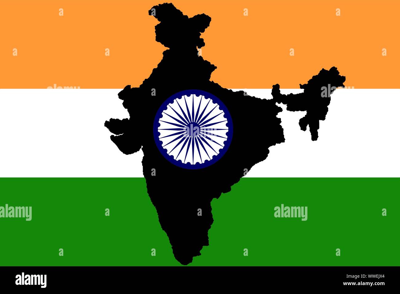 Flag map of India Vector illustration eps 10 Stock Vector Image & Art ...