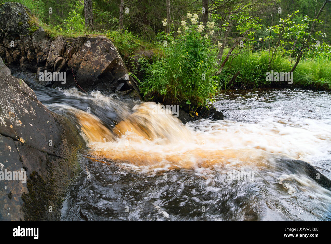 Ruskeala waterfalls on the tokhmayoki river . Karelia Stock Photo - Alamy